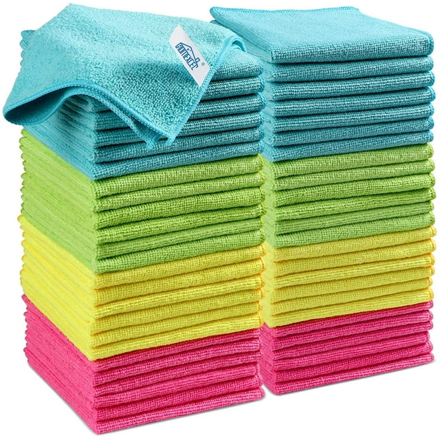 Microfiber Cleaning Cloth,24 Pack Cleaning Rag,Cleaning Towels with 4 ...