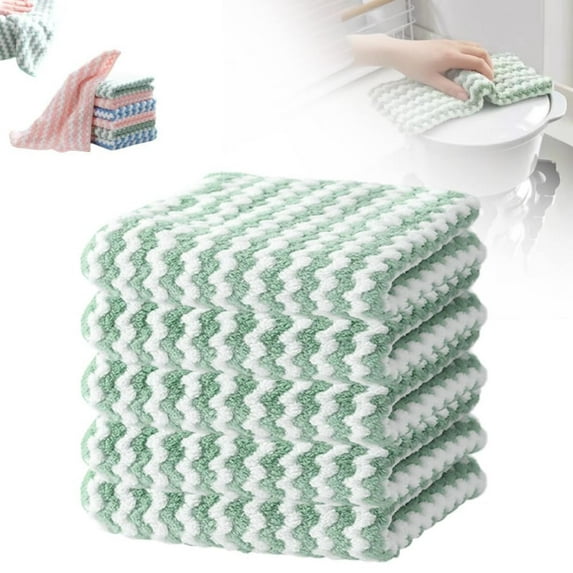 Microfiber Cleaning Cloth 5 Packs Set 2024 New Super Absorbent Kitchen ...
