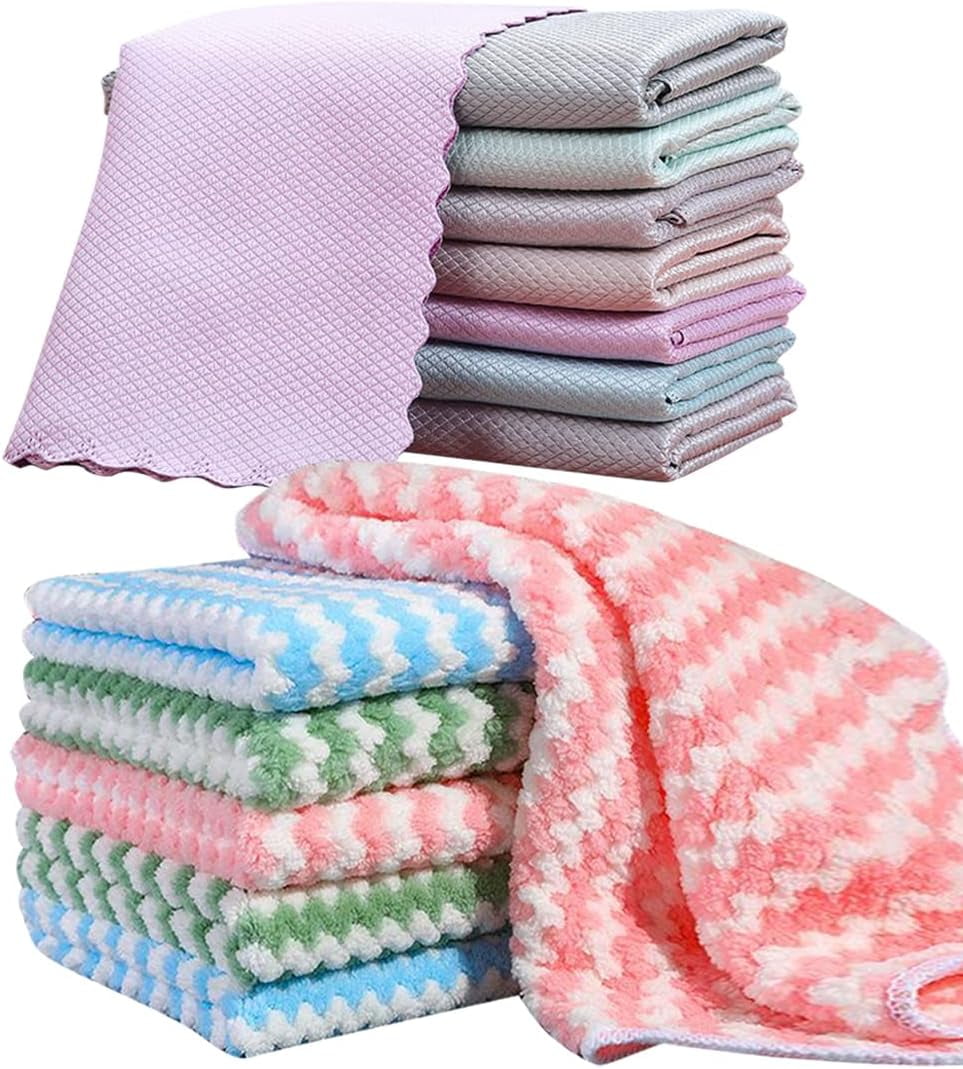 Microfiber Cleaning Cloth,Kitchen Towels Cleaning Cloths Set, 20Pcs ...