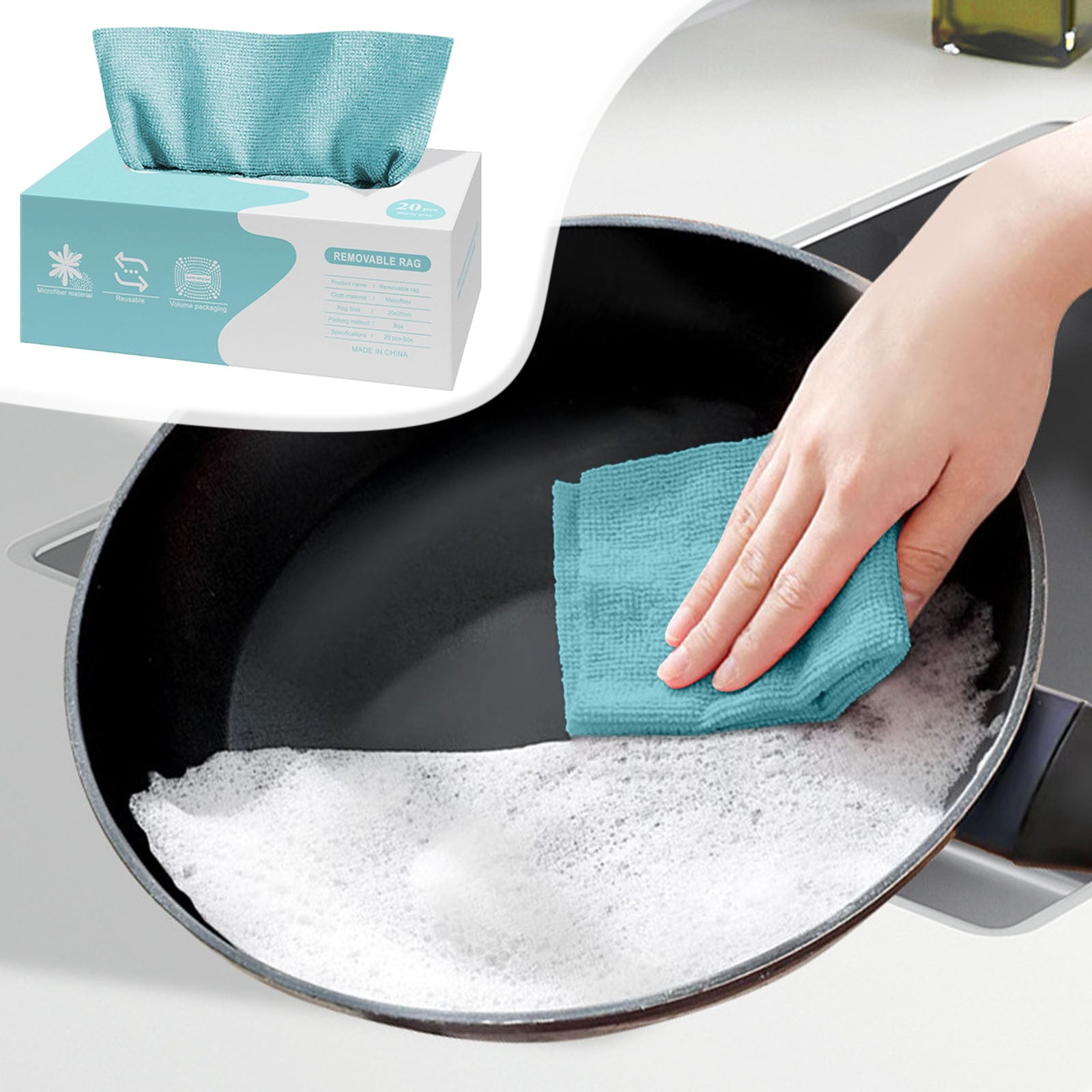 Microfiber Cleaning Cloth,Reusable Paper Towels,20 Count -7.9 X 7.9inch ...