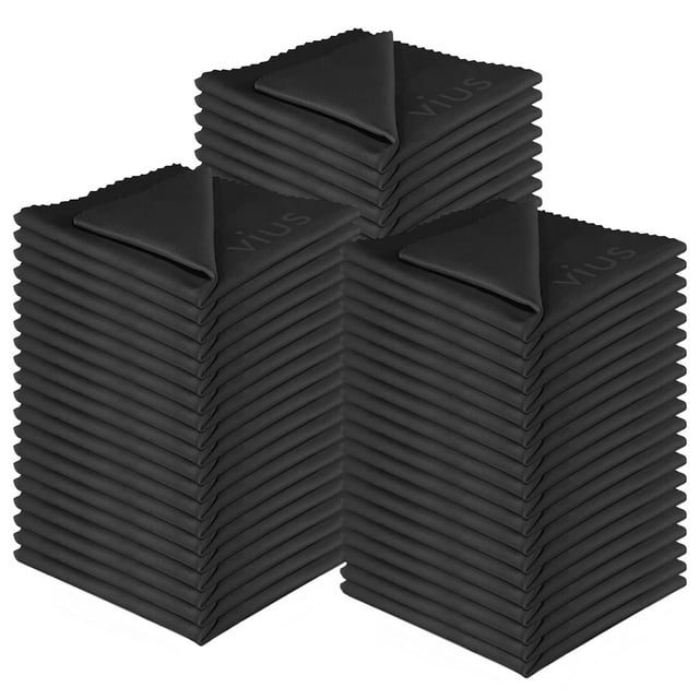 Microfiber Cleaning Cloth - vius Premium Black Microfiber Cloth for All ...