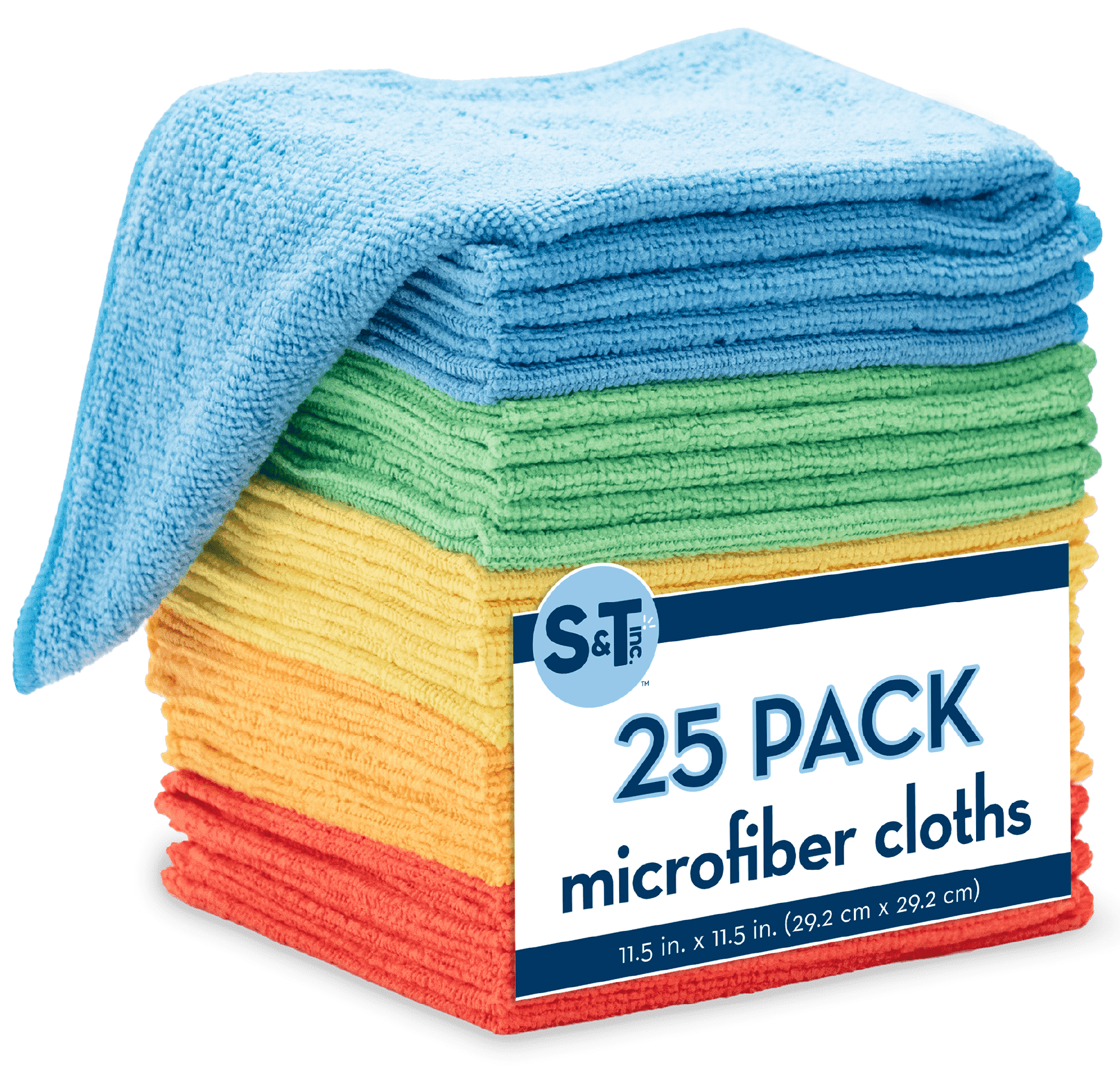 "S&T INC. Ultra Microfiber Dust Cleaning Cloths 11.5"" x 11.5"", 25 ...