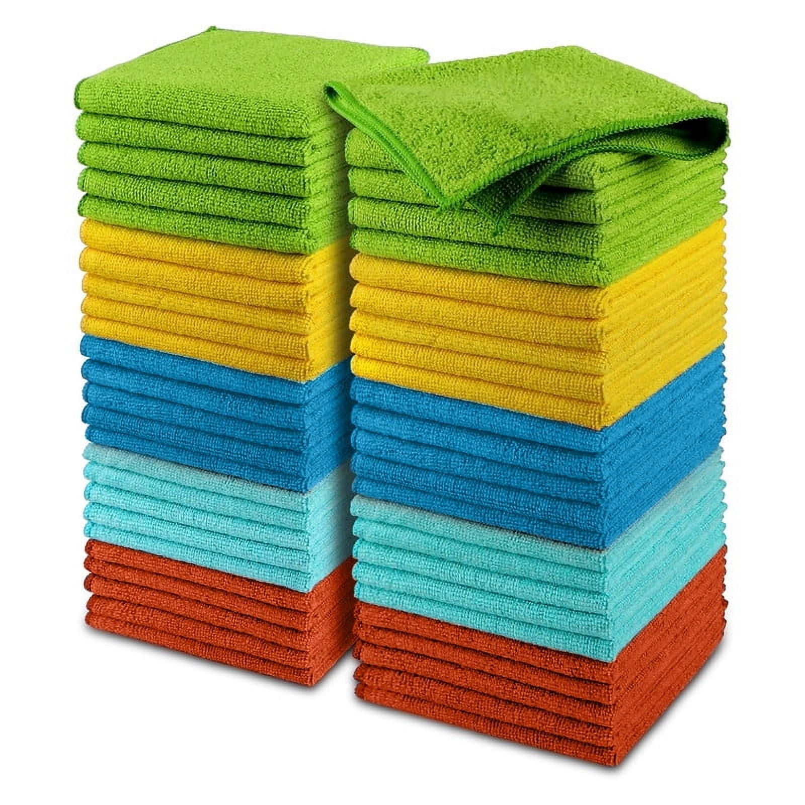 Microfiber Cleaning Cloths,50 Pack Cleaning Rags,Reusable Shop Towels ...