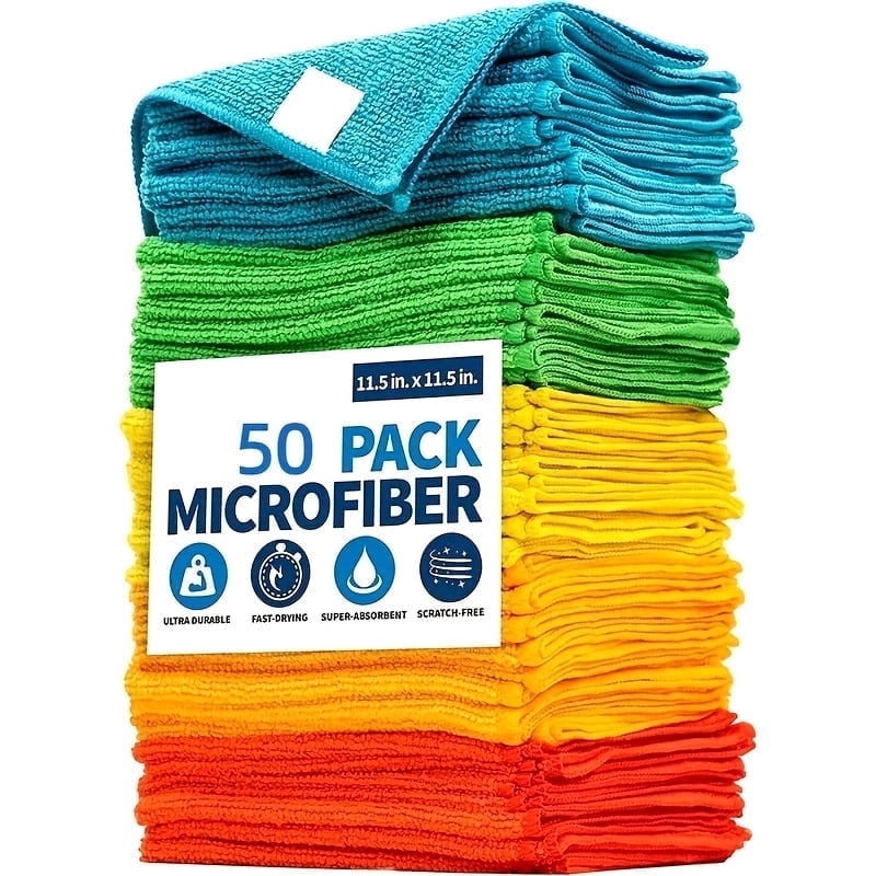 Soft Cotton Microfiber Cleaning Cloths, Wiping Cloths, Reusable ...
