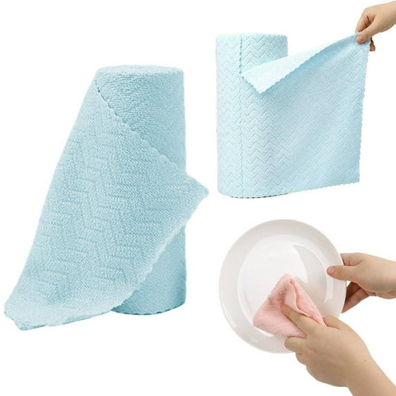Microfiber Cleaning Cloths Roll Reusable Paper Towels Tear Off Lint ...