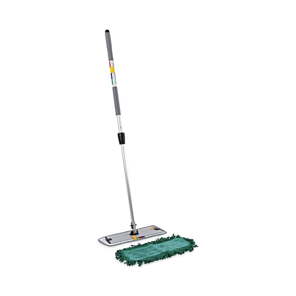 Boardwalk® Telescoping Cleaner Kit, 18" Blue/Green Microfiber Head, 35 ...