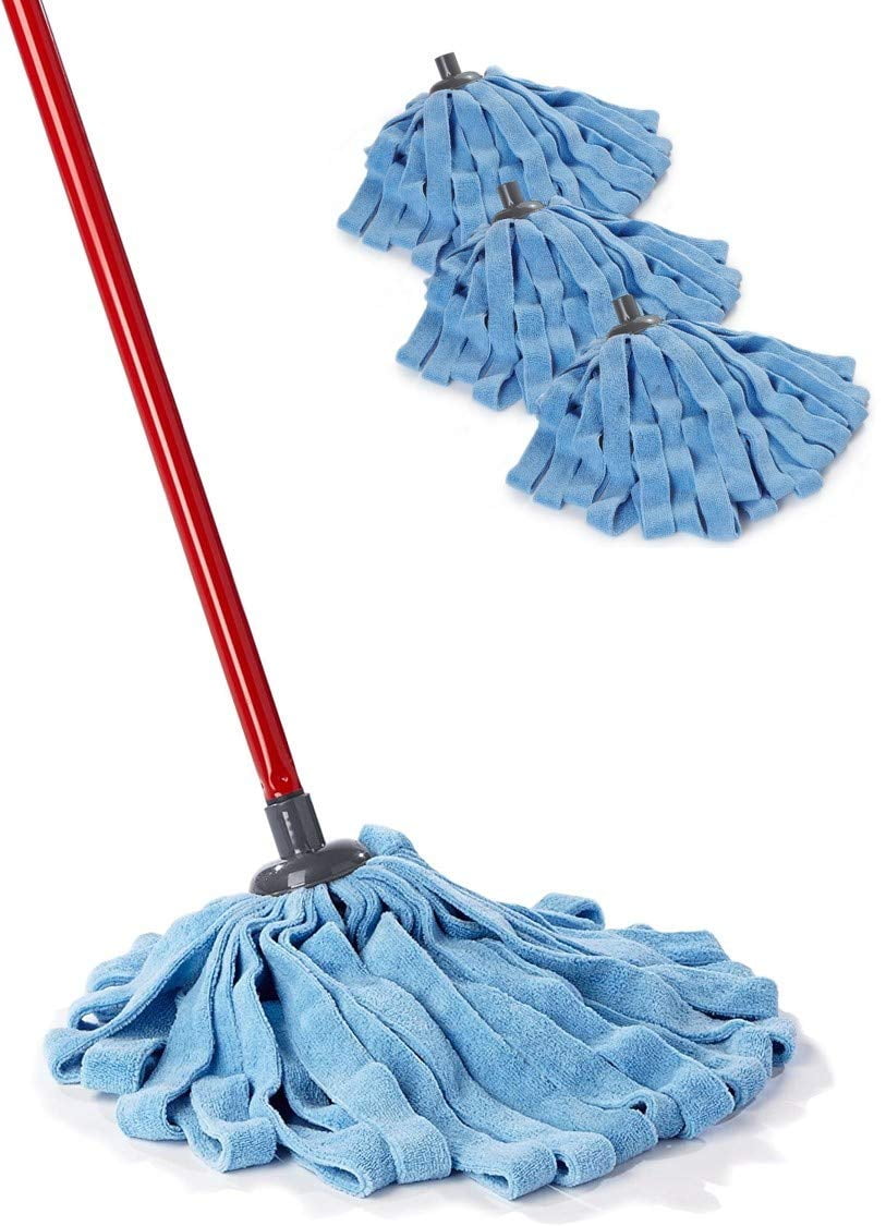 Microfiber Cloth Mop with 3 Refills, Heavy Duty Cleaning Mop for Floors ...