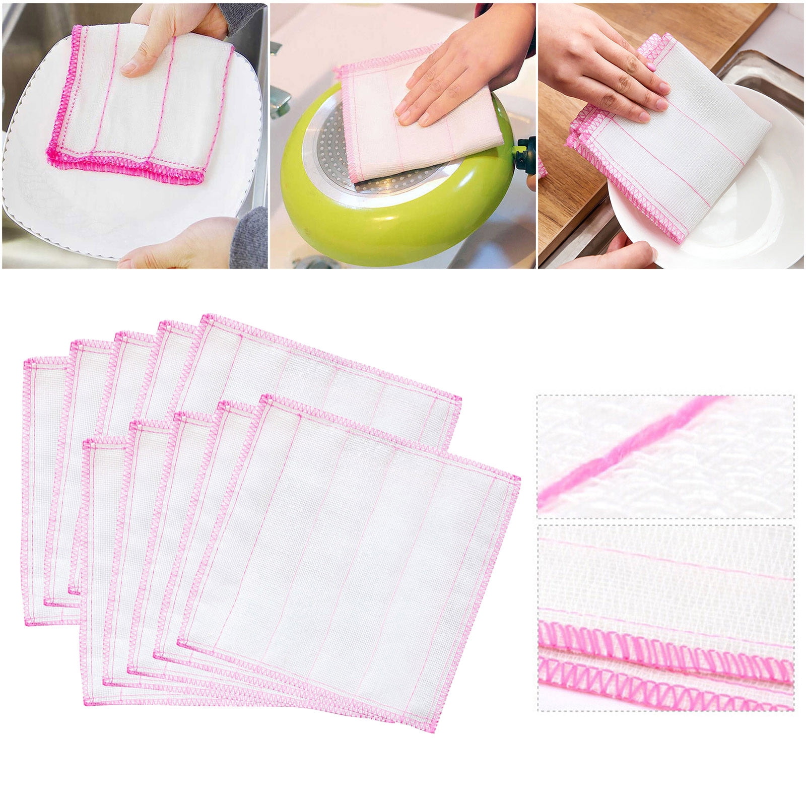 Microfiber Cloth Rags For Cleaning Handy Wipes Kitchen 50PC Lazy Rag ...