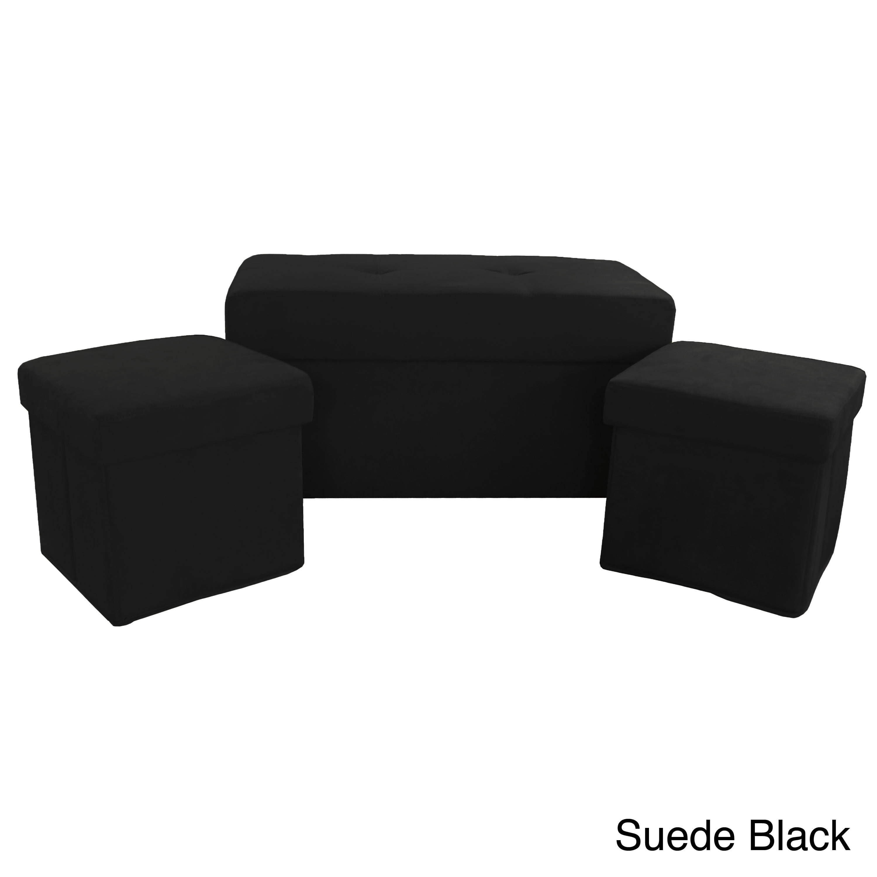 Microfiber Collapsible Storage Ottoman, - Walmart.com