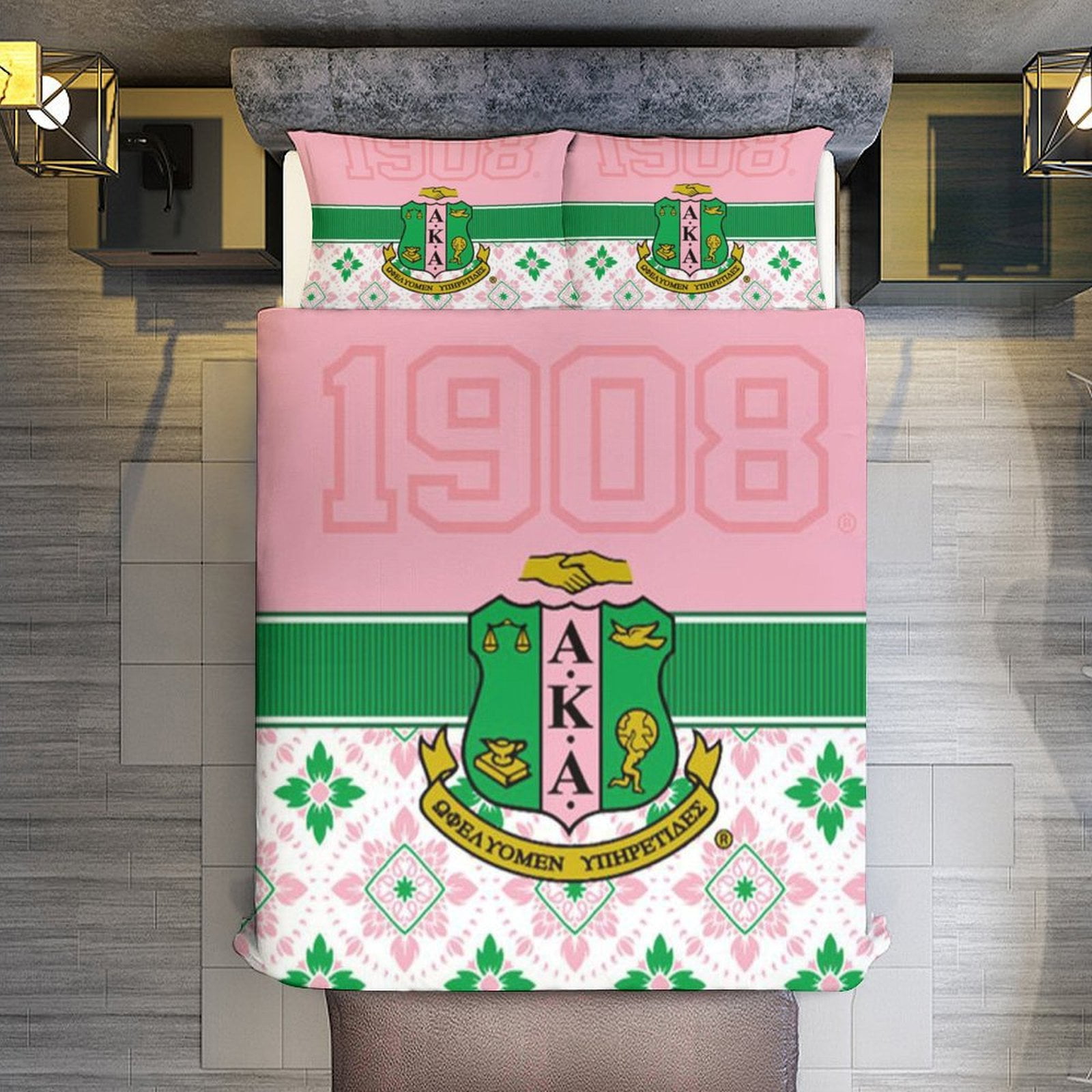 Microfiber Comforter Set,3D Printing Alpha Kappa Alpha Unique 3 Piece ...