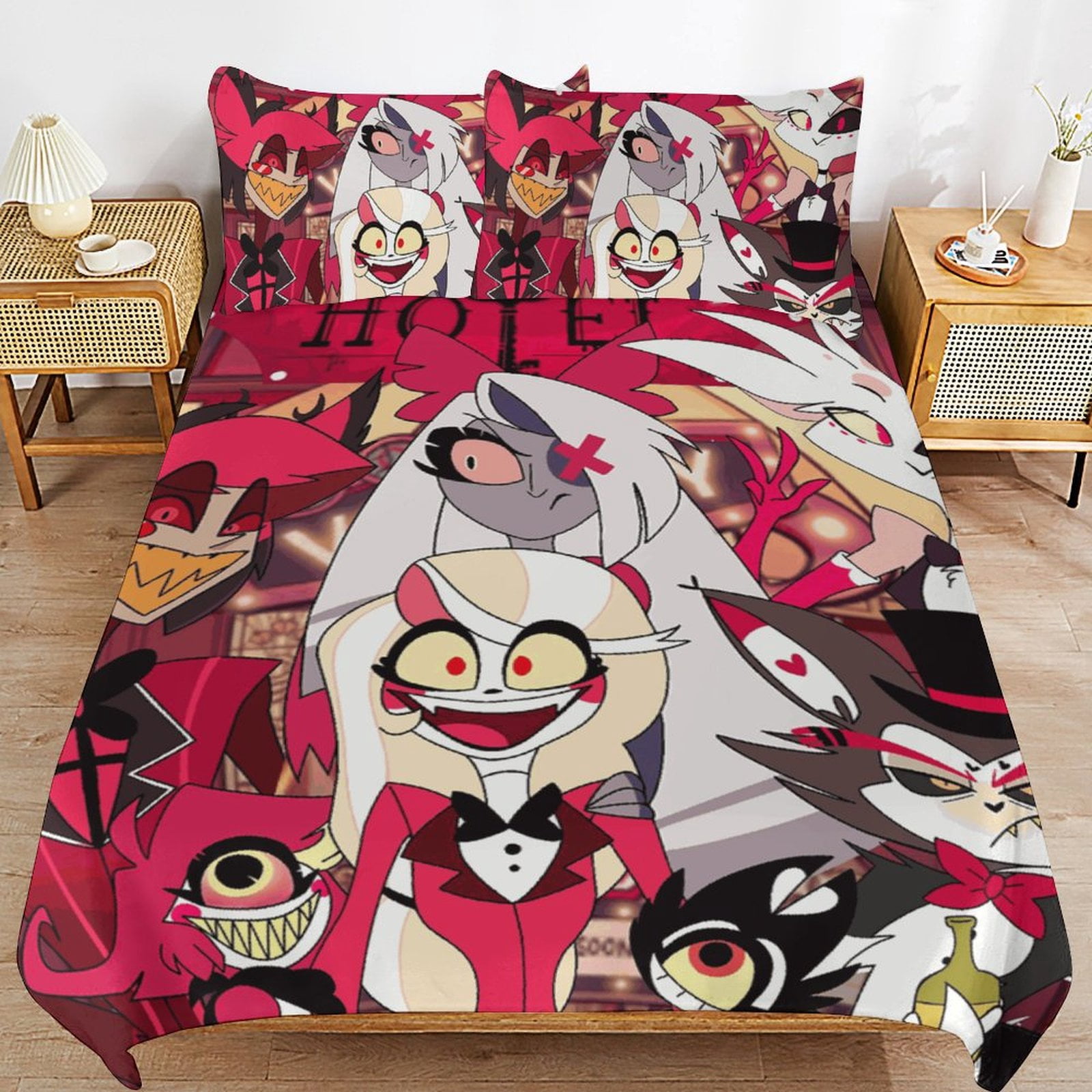 Microfiber Comforter Set,3D Printing Hazbin Hotel Unique 3 Piece ...