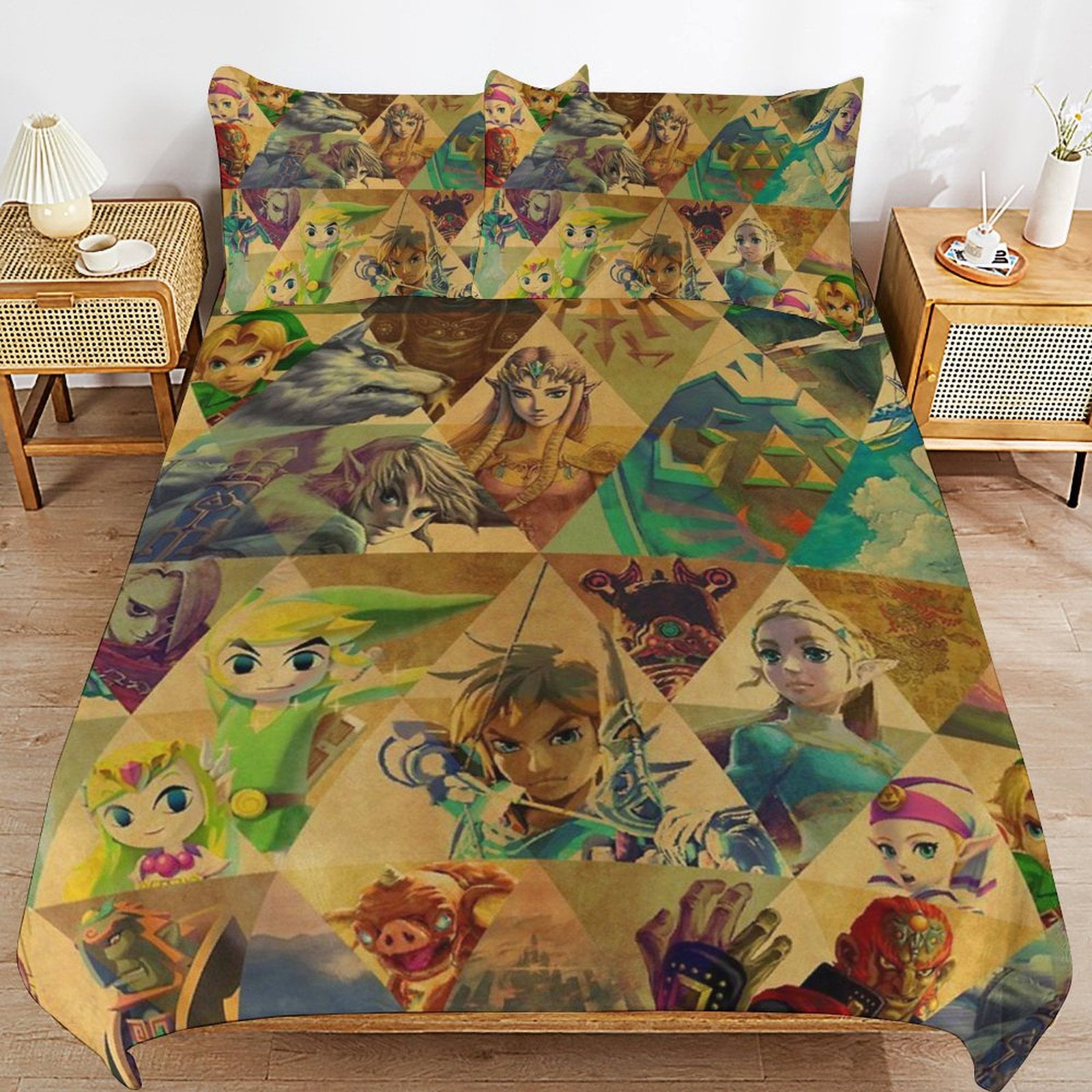 Microfiber Comforter Set,3D Printing The Legend of Zelda Unique 3 Piece ...