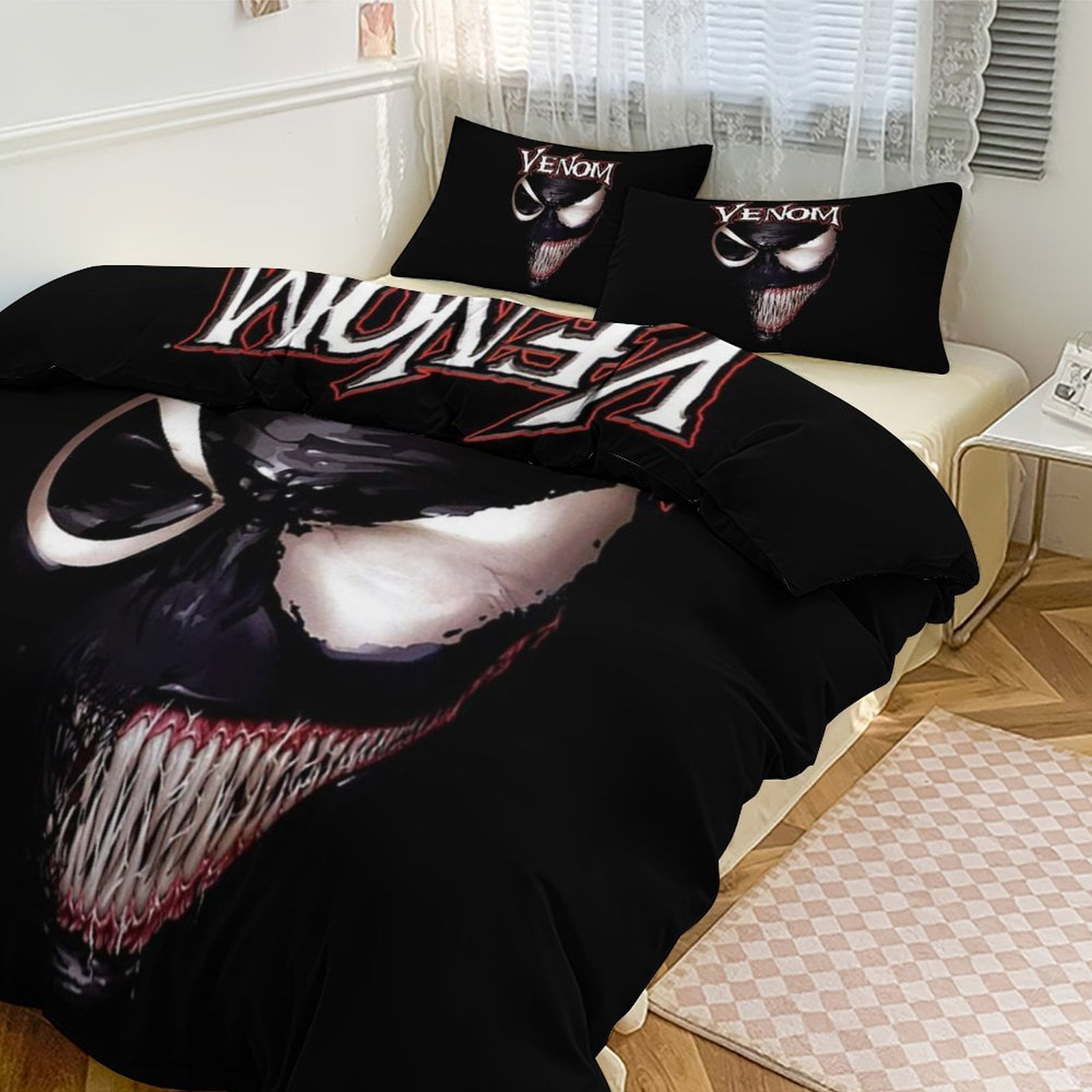 Microfiber Comforter Set 3D Printing Venom 3-Piece Bedding Set (1 Duvet ...