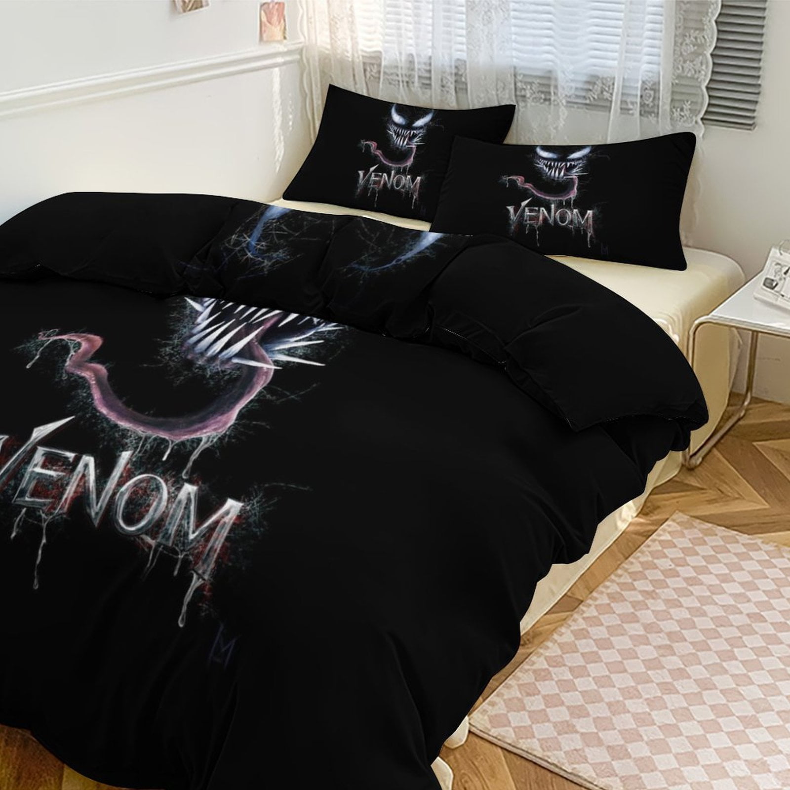 Microfiber Comforter Set 3D Printing Venom 3-Piece Bedding Set (1 Duvet ...