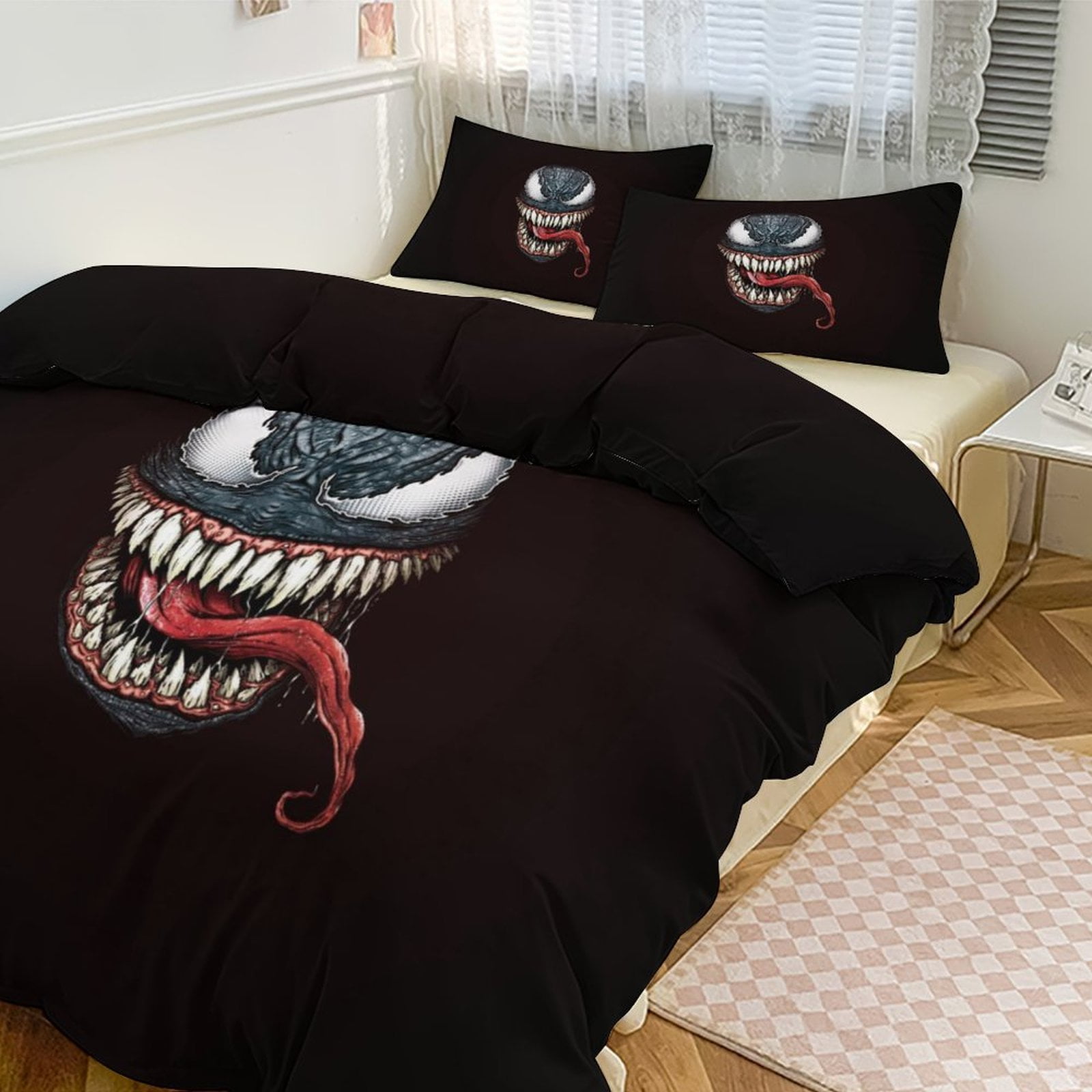Microfiber Comforter Set 3D Printing Venom 3-Piece Bedding Set (1 Duvet ...