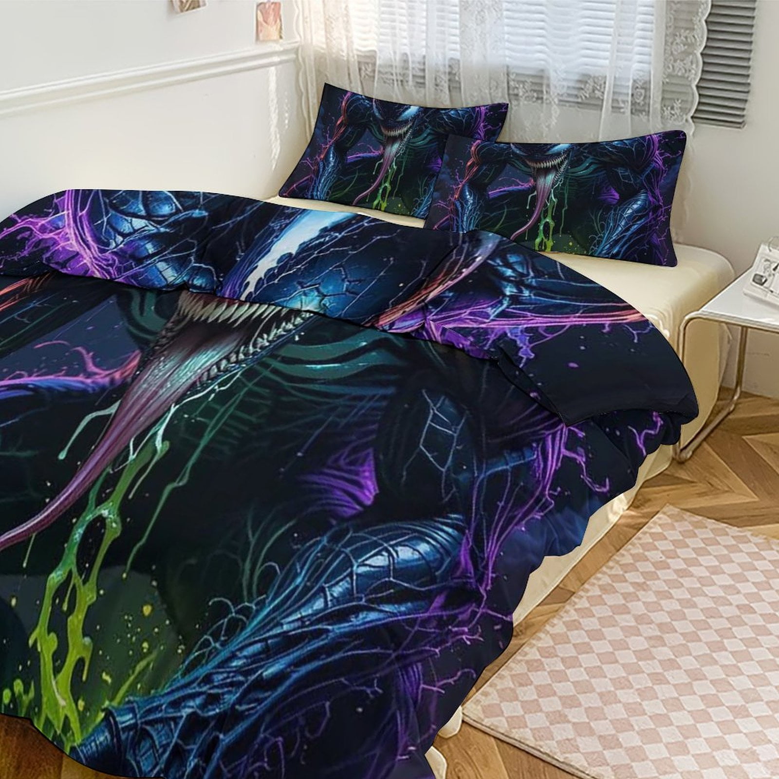 Microfiber Comforter Set 3D Printing Venom 3-Piece Bedding Set (1 Duvet ...
