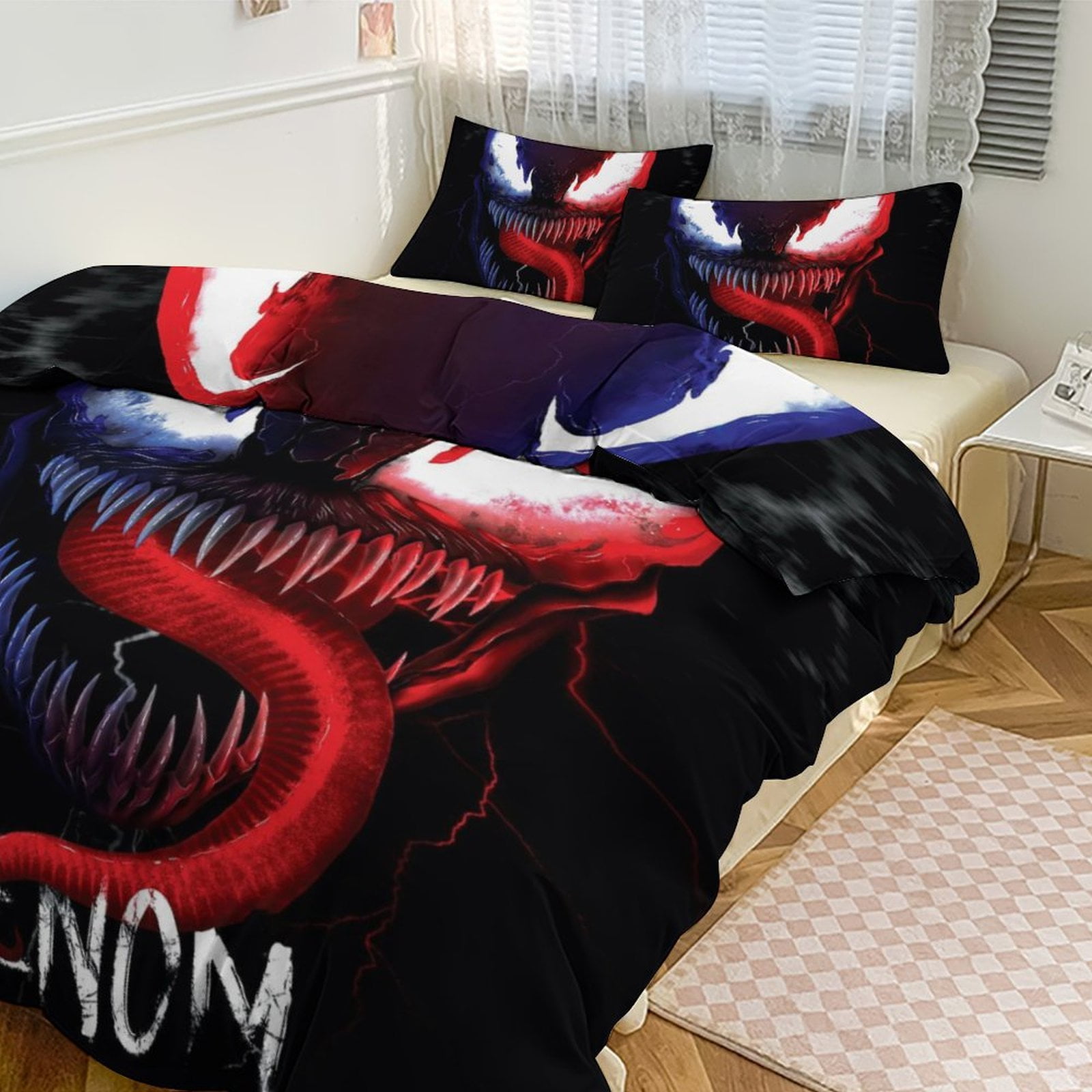 Microfiber Comforter Set 3D Printing Venom 3-Piece Bedding Set (1 Duvet ...