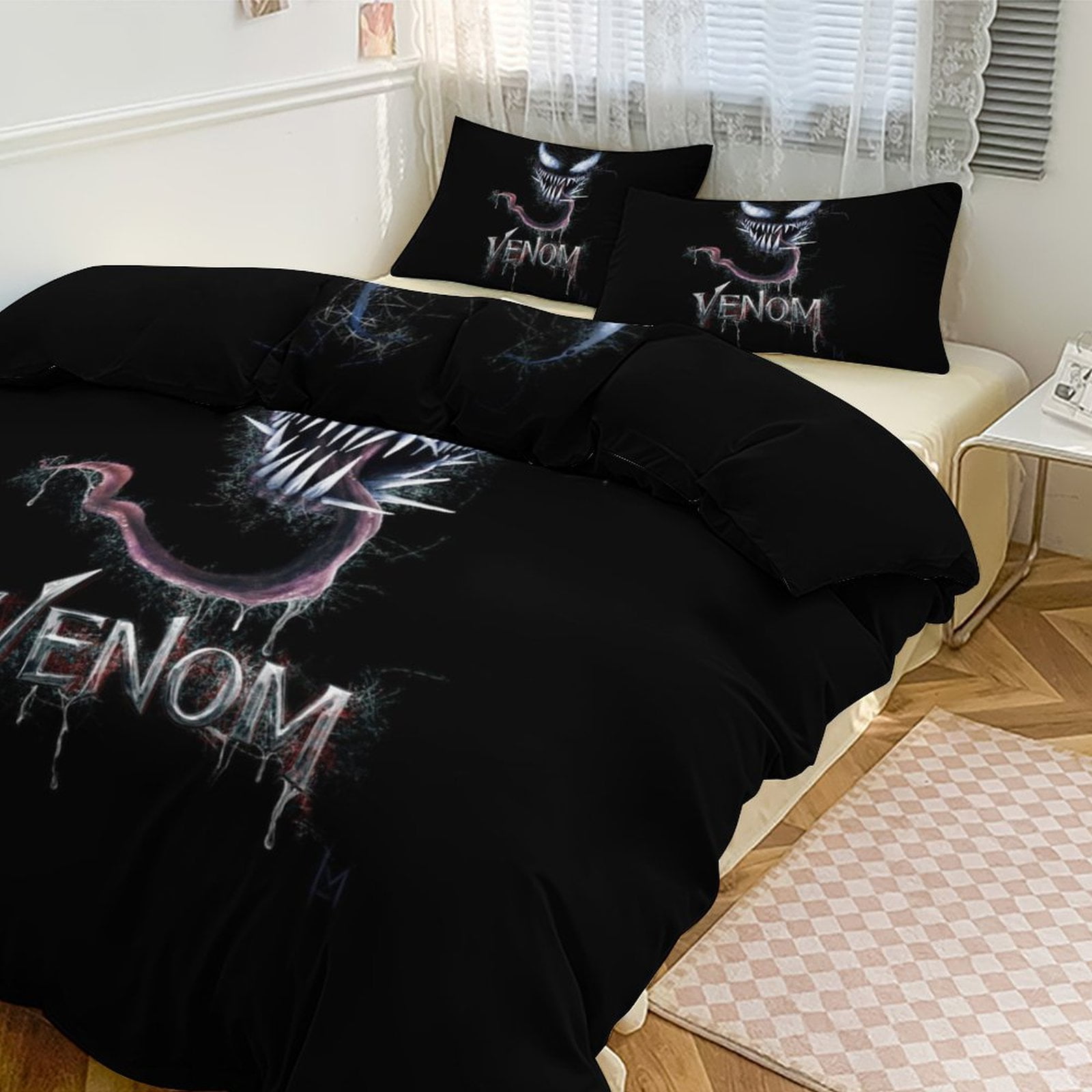 Microfiber Comforter Set 3D Printing Venom 3-Piece Bedding Set (1 Duvet ...