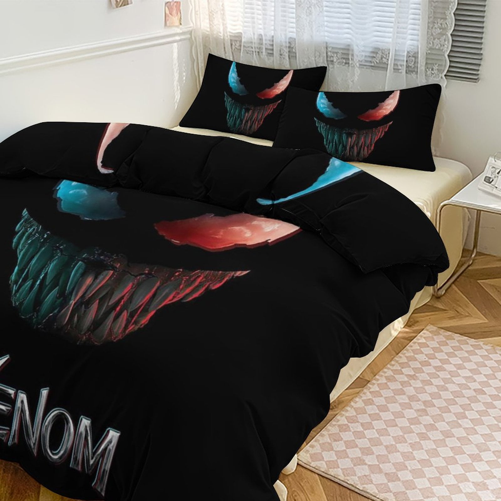 Microfiber Comforter Set 3D Printing Venom 3-Piece Bedding Set (1 Duvet ...
