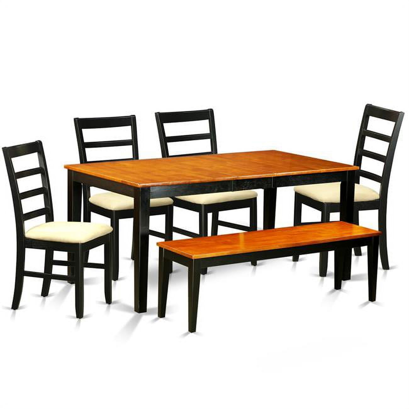 Microfiber Dining Room Set with Kitchen Tables & 4 Solid Wood Chairs ...