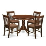 Microfiber Dining Set - One Kitchen Table & 4 Cushion Seat Chairs ...