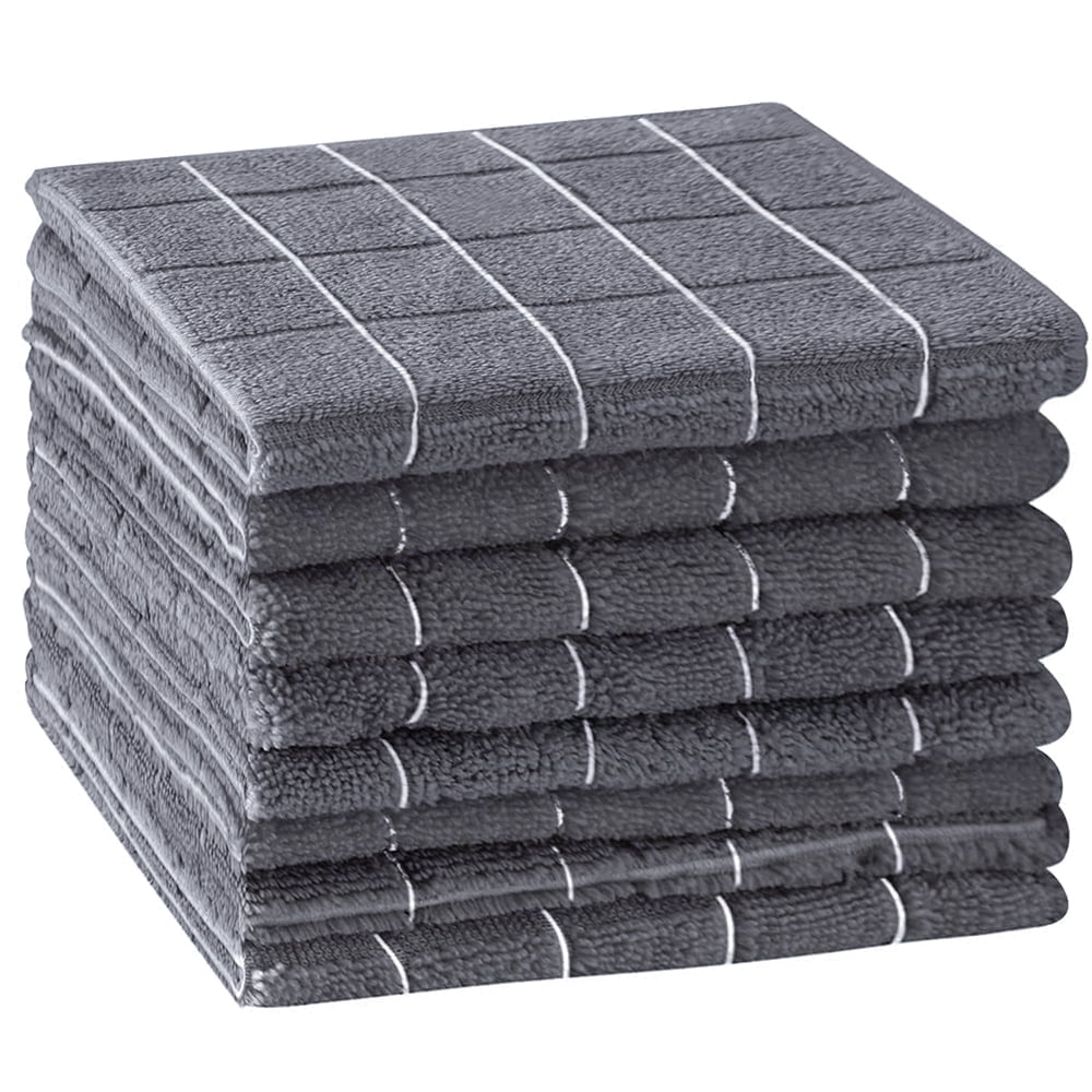 Sm:)e Microfiber Dish Cloth Set, Soft and Super Absorbent, Gray Plaid ...