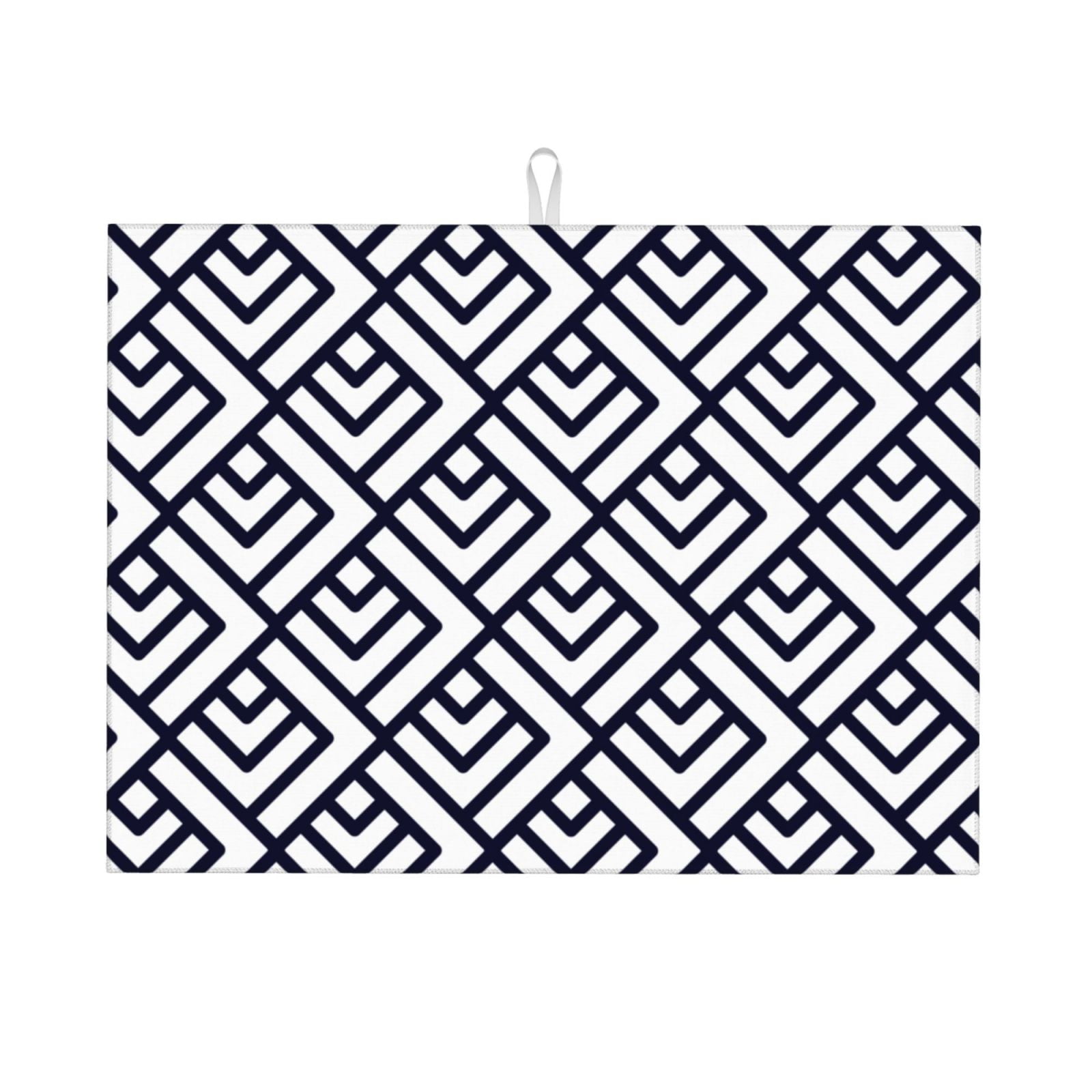 Microfiber Dish Drying Mat, Black Greek Key Print Dish Drying Pad Mats ...
