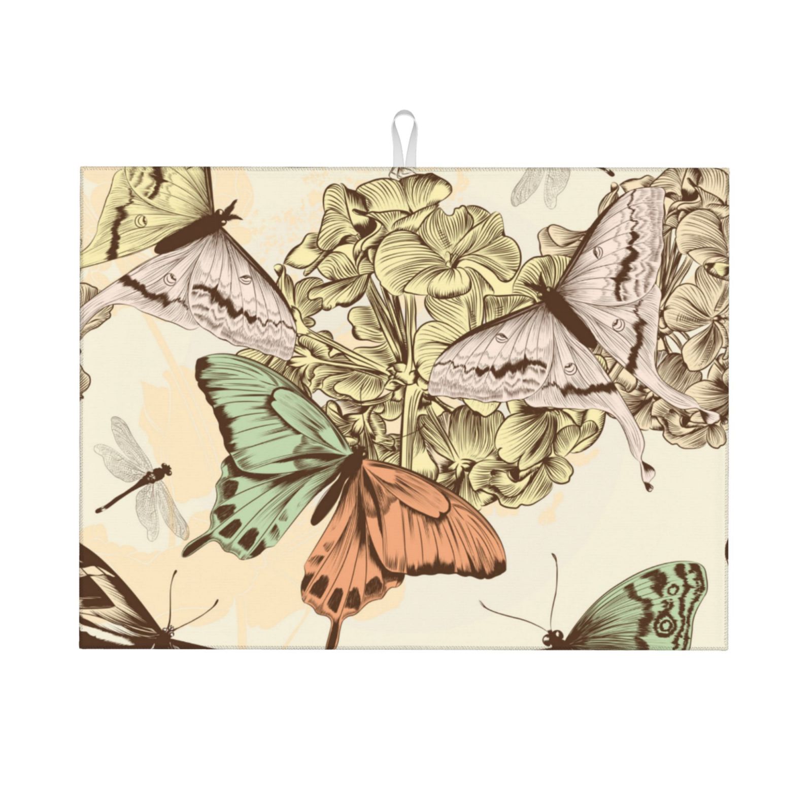 Microfiber Dish Drying Mat, Colorful Butterfly Painting Dish Drying Pad ...