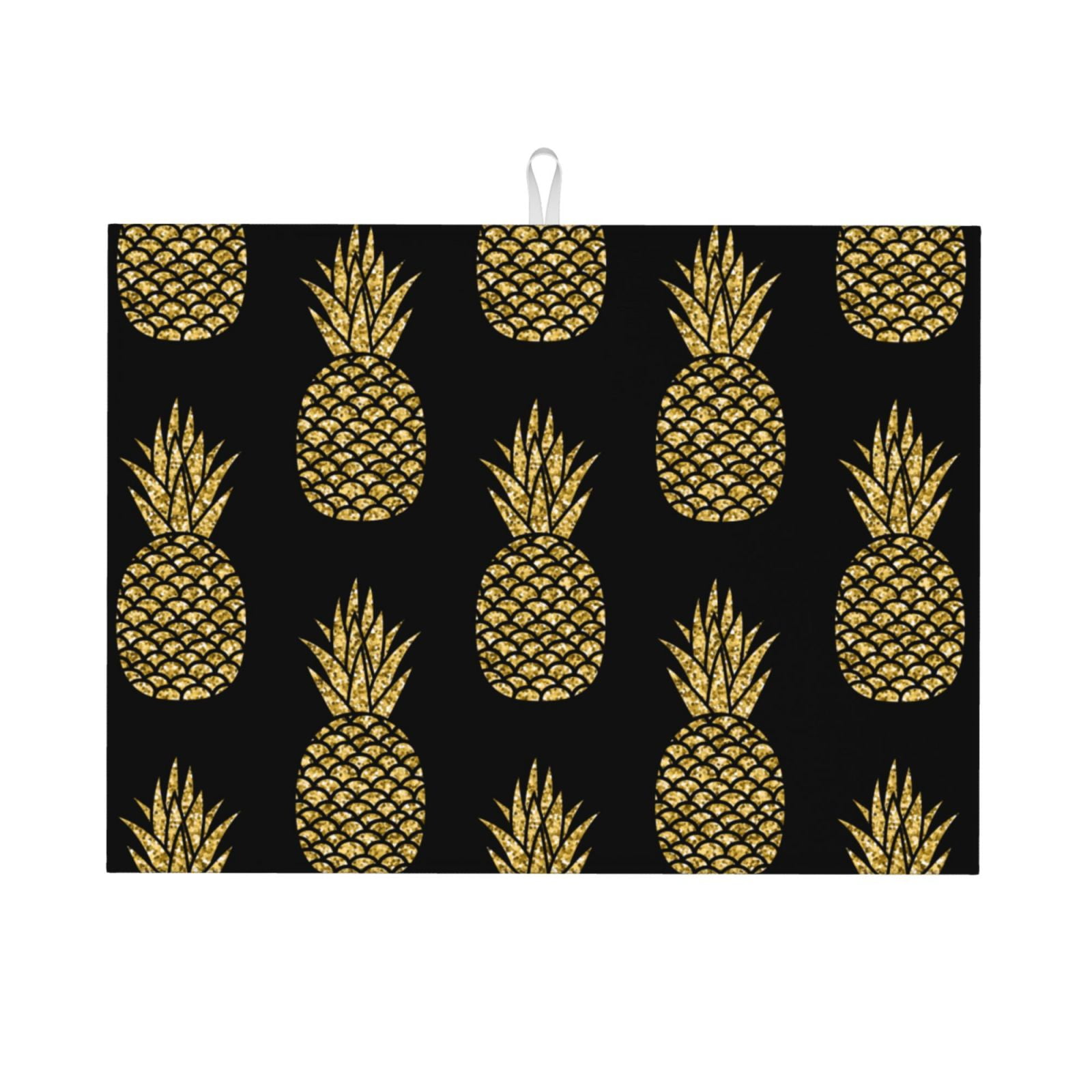 Microfiber Dish Drying Mat, Golden Fruits Pineapple Dish Drying Pad ...