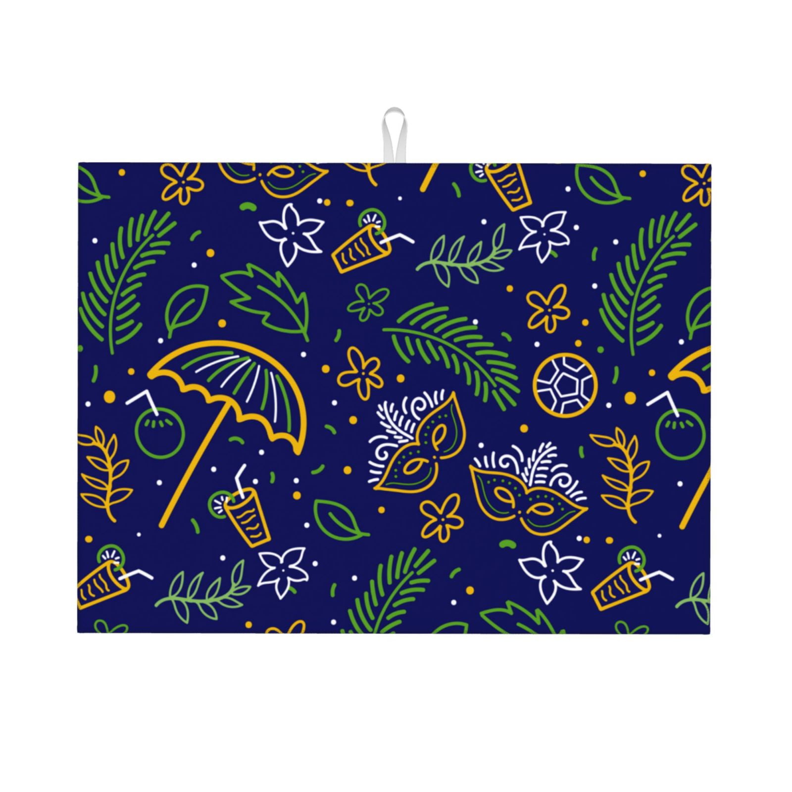 Microfiber Dish Drying Mat, Hand Painted Brazilian Carnival Dish Drying ...