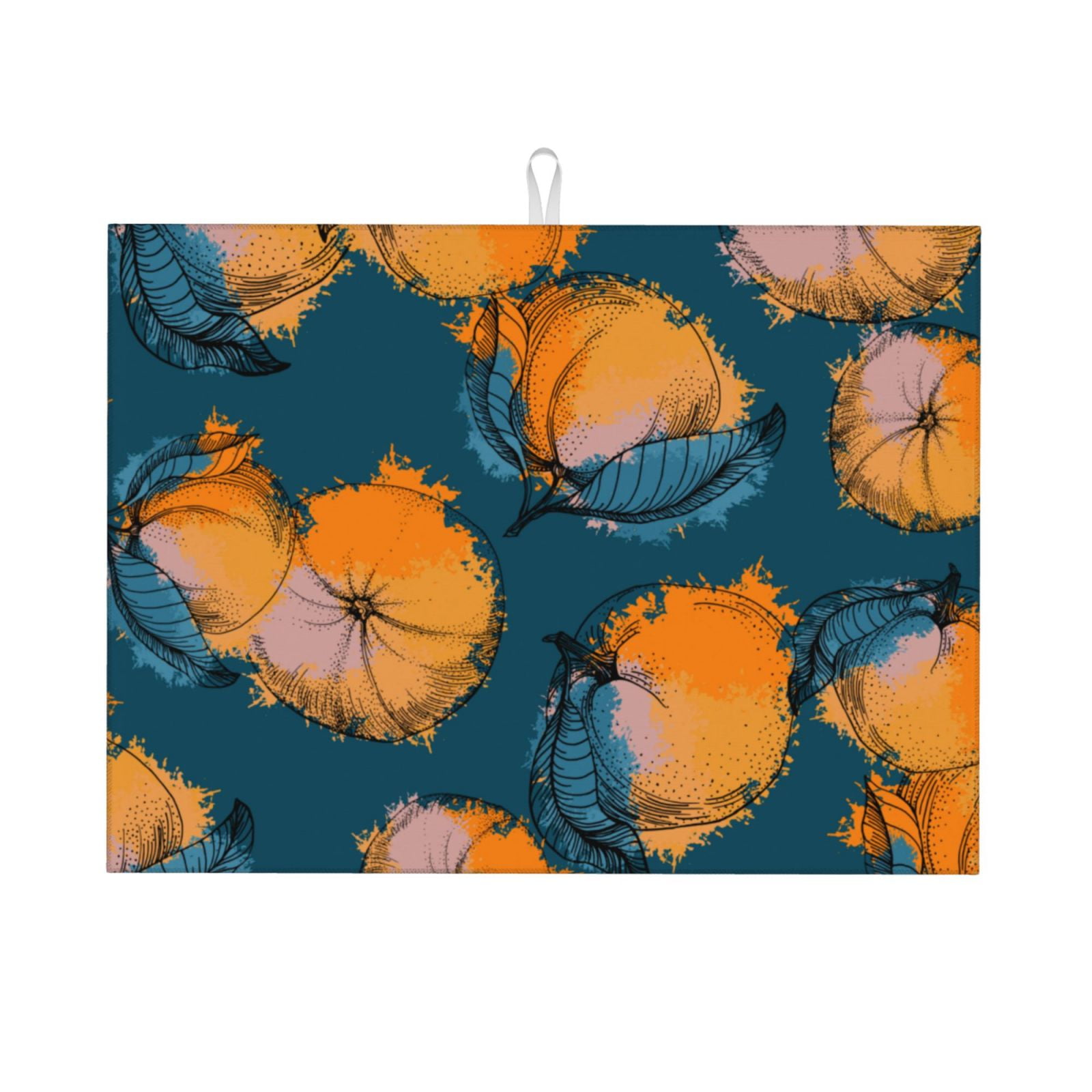 Microfiber Dish Drying Mat, Hand Painted Fruit Objects Dish Drying Pad ...