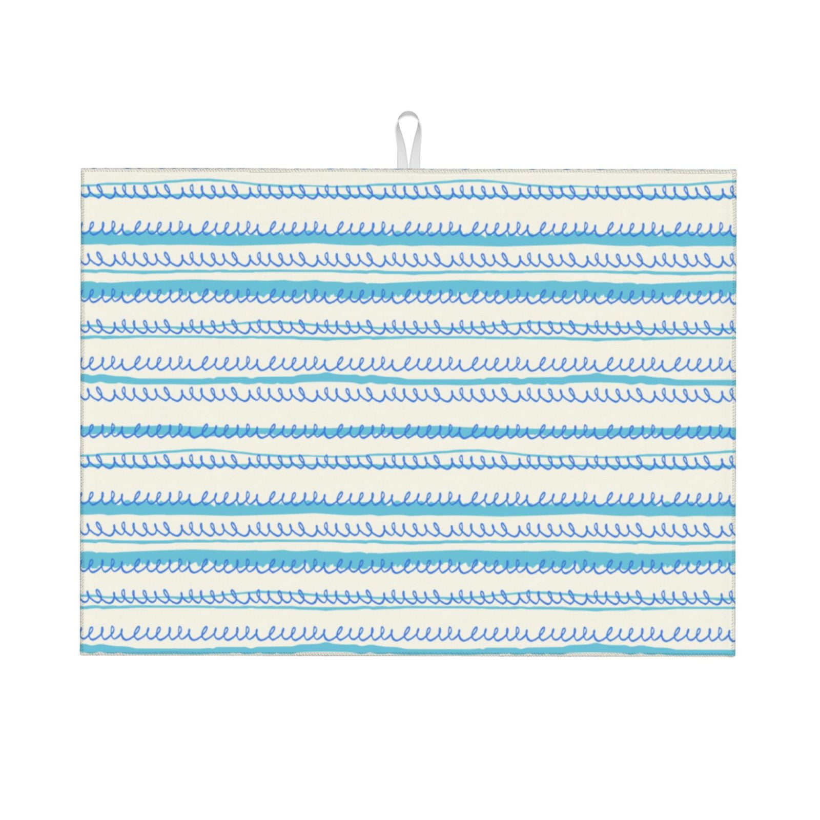 Microfiber Dish Drying Mat, Simple Wave Print Dish Drying Pad Mats for ...