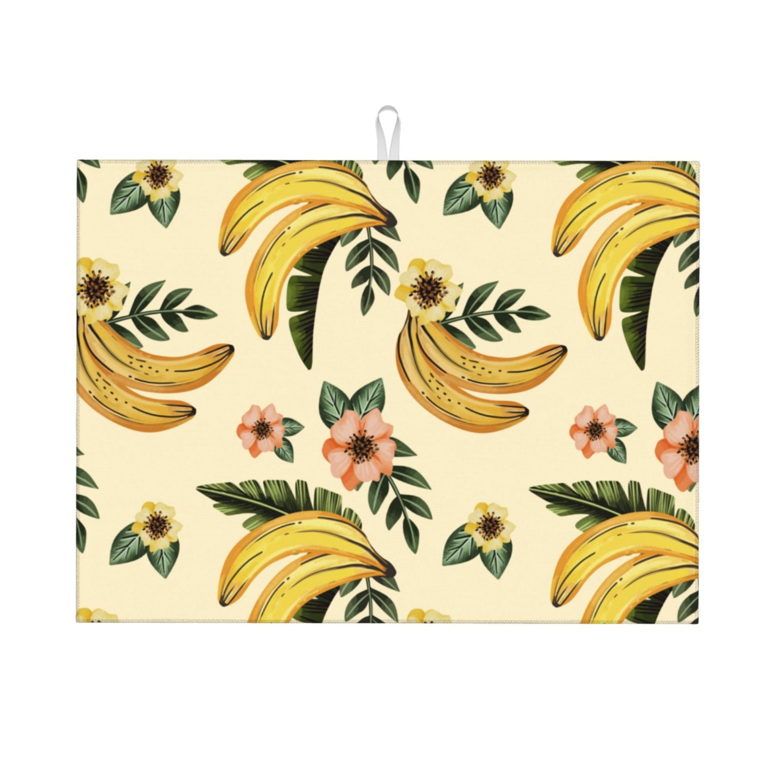 Microfiber Dish Drying Mat, Tropical Bananas Flower Dish Drying Pad ...