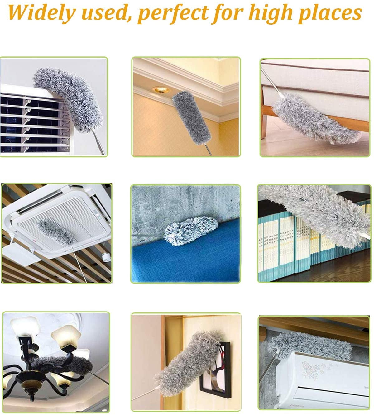Microfiber Duster for Cleaning with Extension Pole, Extra Long ...