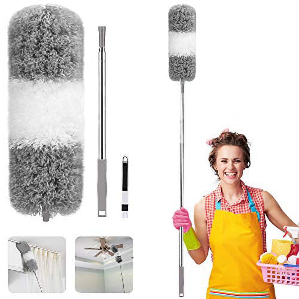 Microfiber Duster, Homga Cobweb Duster with 100 Inch Extension Pole ...