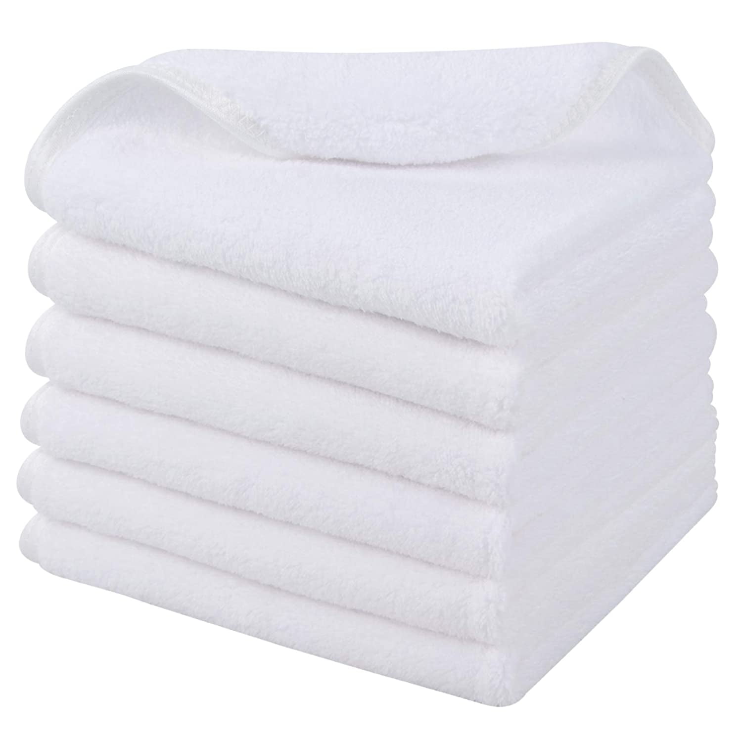Microfiber Facial Cloths Fast Drying Washcloth White 12 inch x 12 inch ...