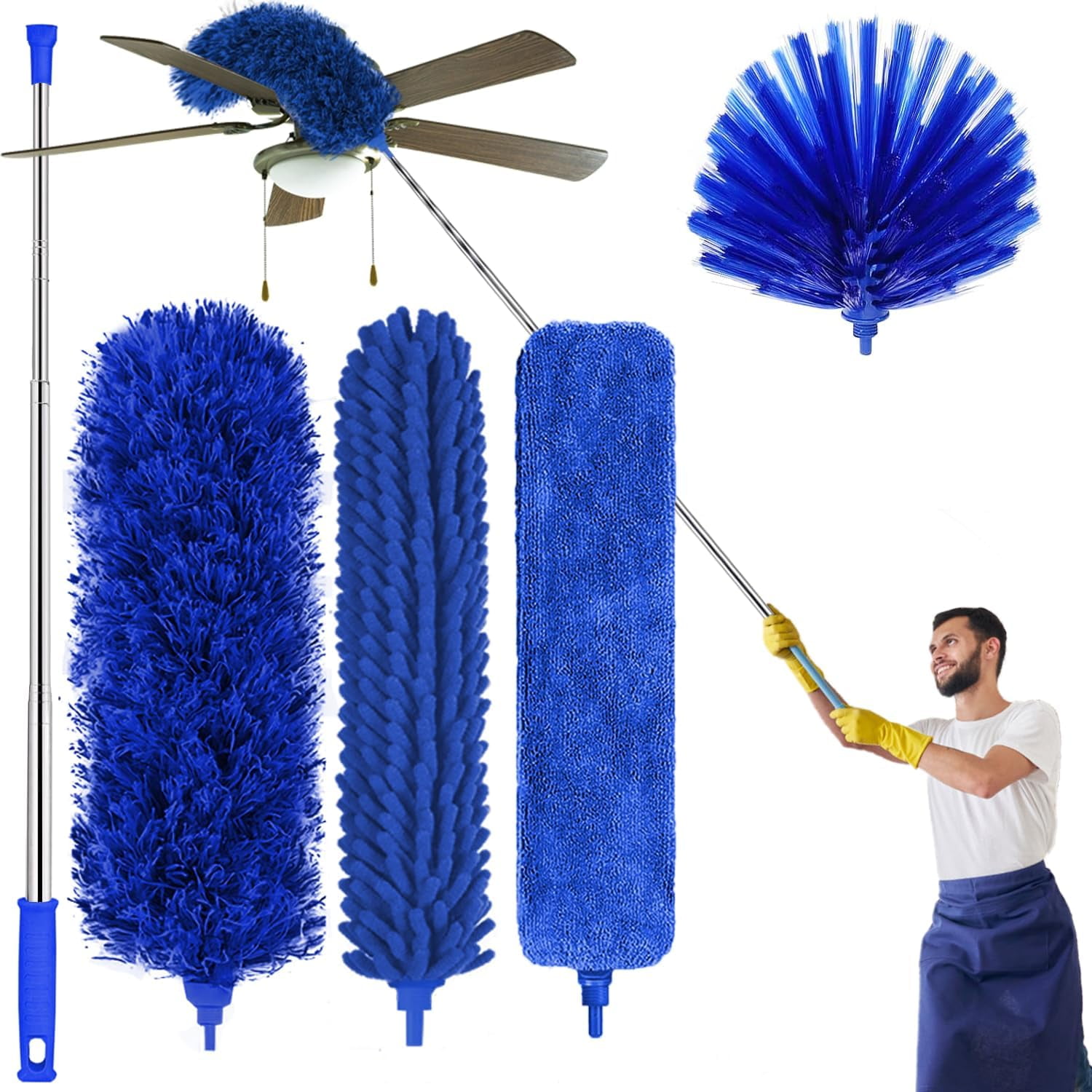 Microfiber Feather Duster, 5PCS Reusable Bendable Duster with 100 ...