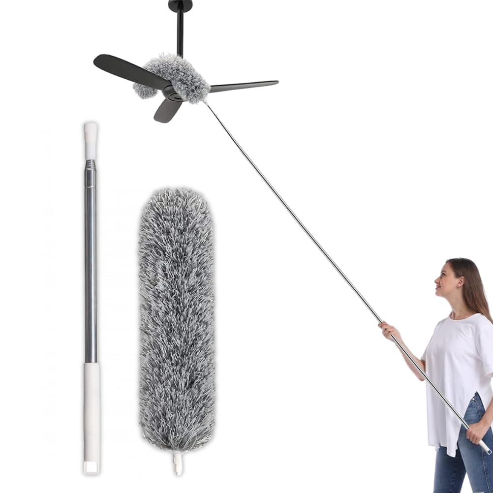 Microfiber Feather Duster Bendable Extendable Fan Cleaning Duster with ...