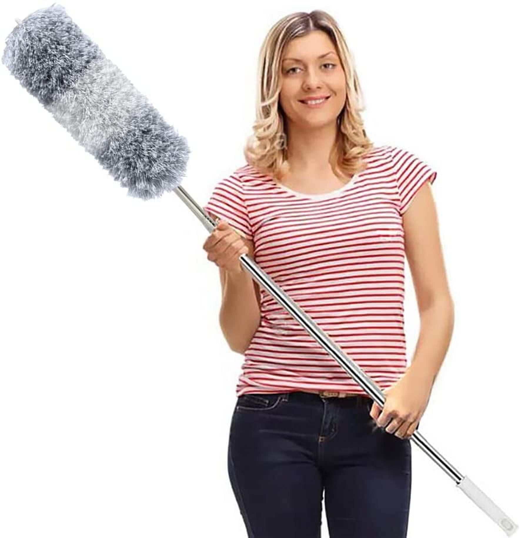 Microfiber Feather Duster Extendable Duster with 100 inches Extra Long ...