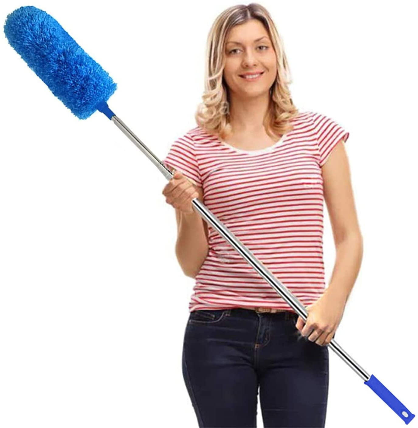 Microfiber Feather Duster Extendable Duster with 100 inches Extra Long ...
