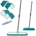 Microfiber Flat Mop, Double-Sided Dust Mop with 4 Wet & Dry Pads, Floor ...