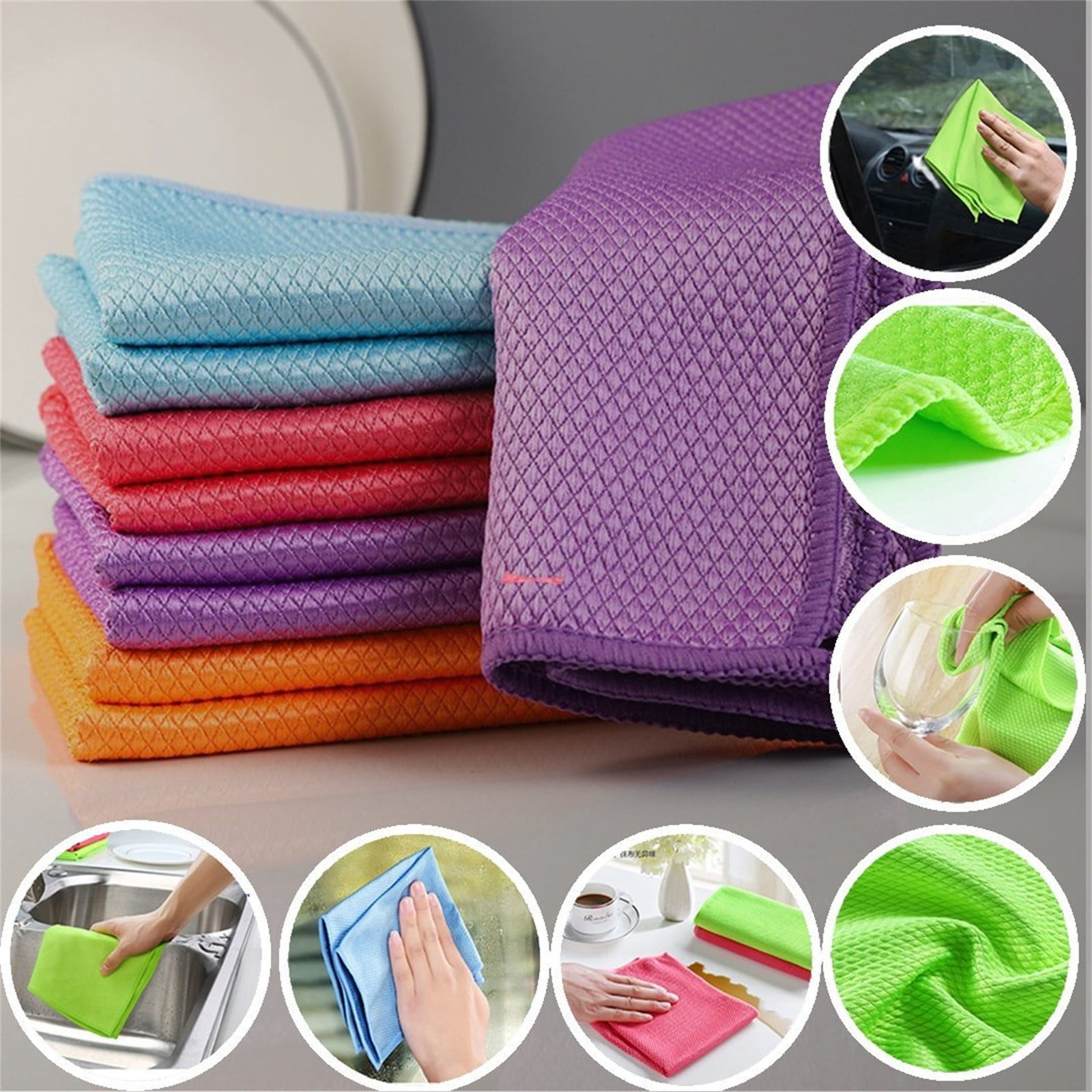 Microfiber Glass Cleaning Cloths,Premium Microfiber Glass and Window ...
