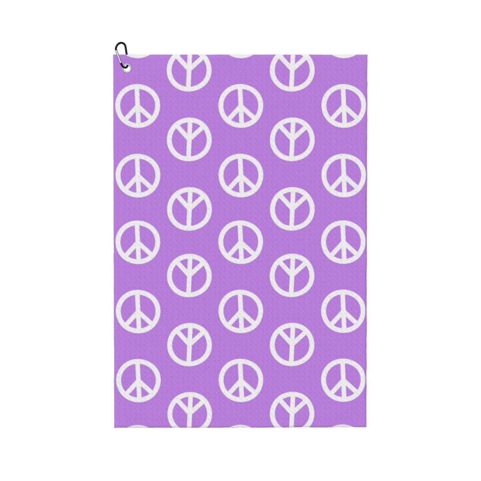 Microfiber Golf Towel, peace signs Purple cute Golf Towels for Golf ...