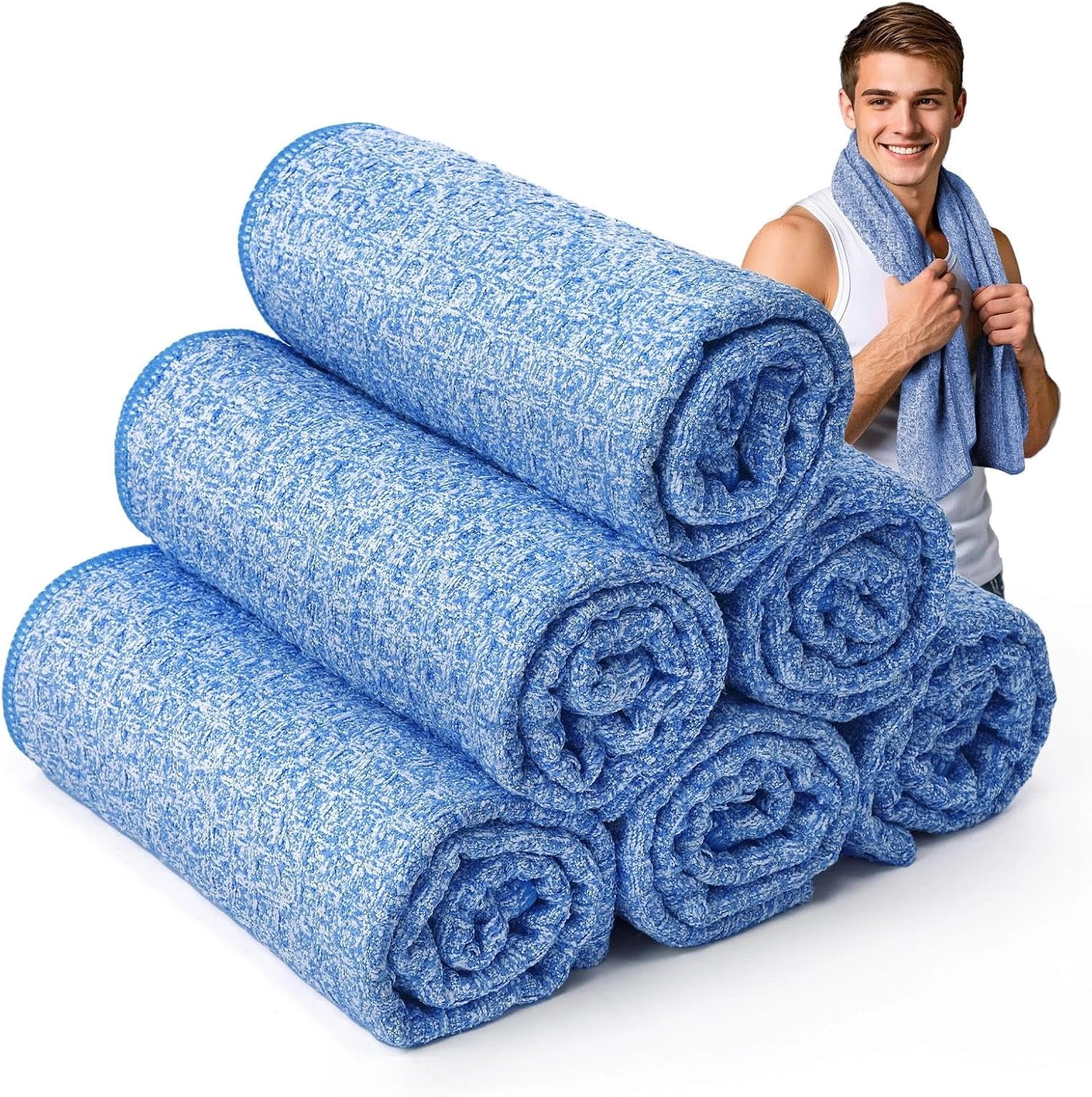 Microfiber Gym Towels for Showering Working Out Quick Dry Negative ions ...