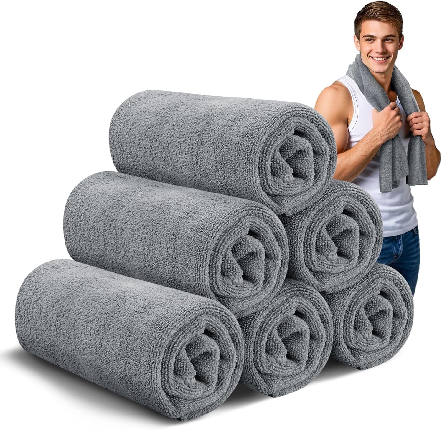 Microfiber Gym Towels for Showering Working Out Quick Dry Negative ions ...