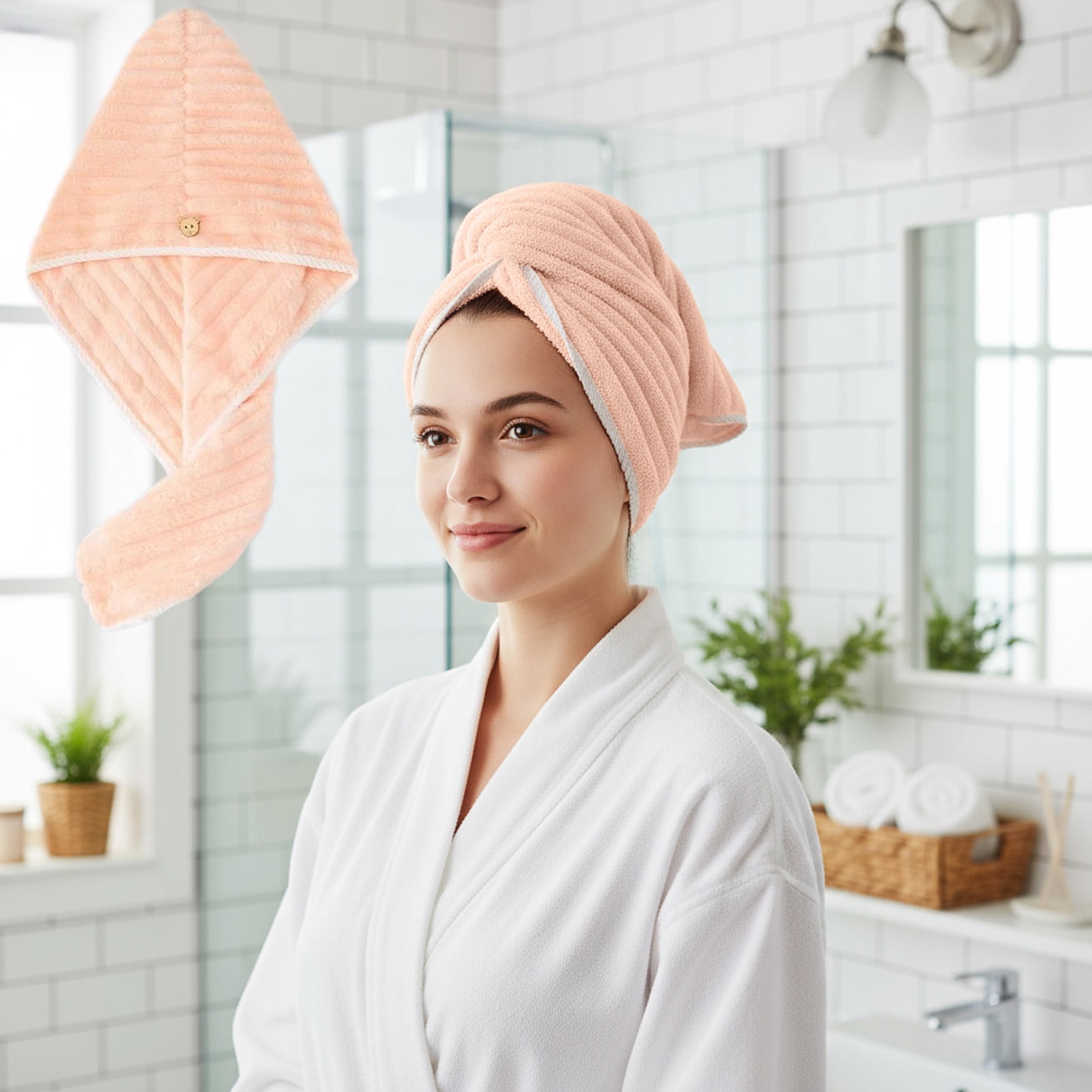 Microfiber Hair Drying Towel, Thick Super Absorbent Hair Towel With ...