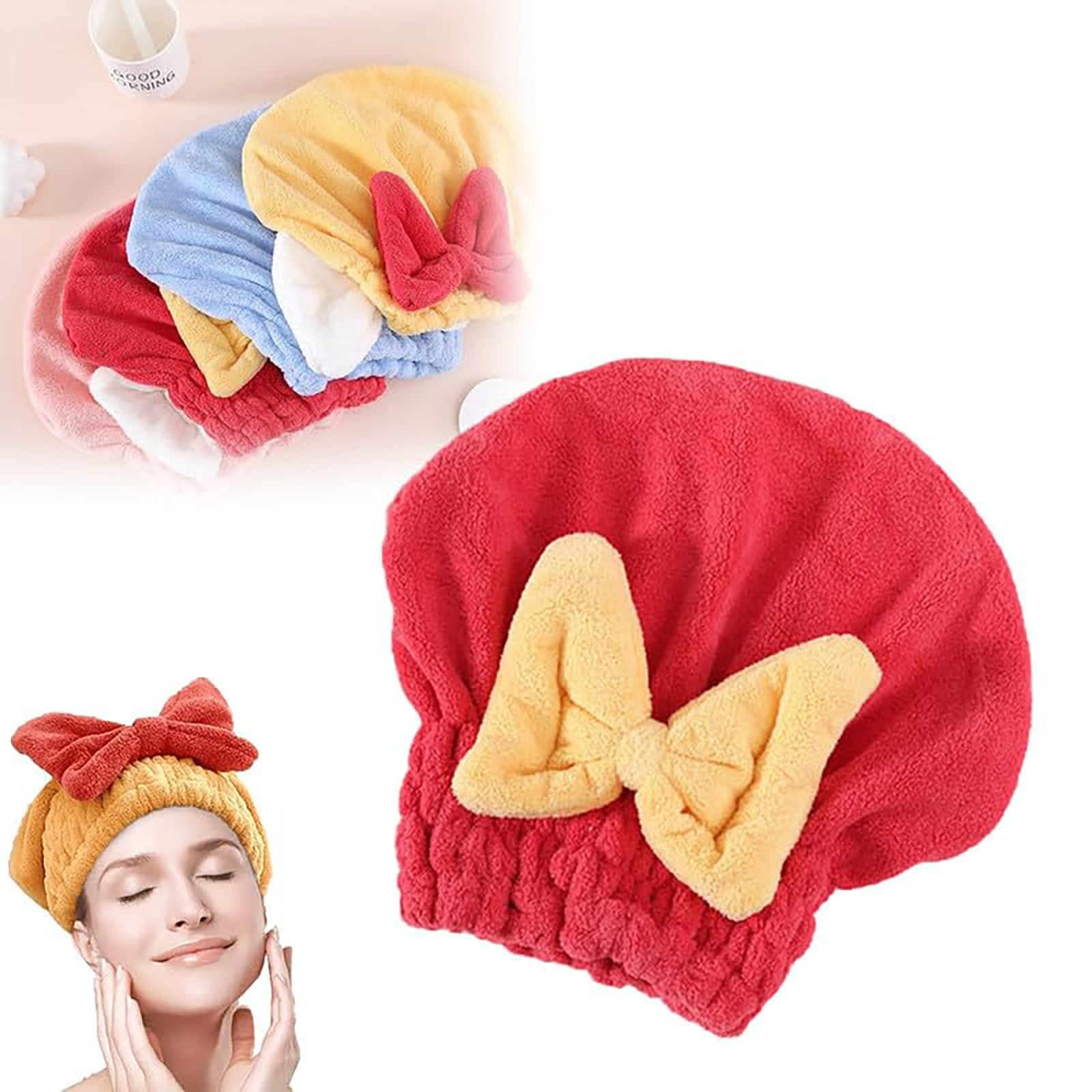 Microfiber Hair Towel Wrap for Women, Hair Drying Cap Hair Plopping Cap ...