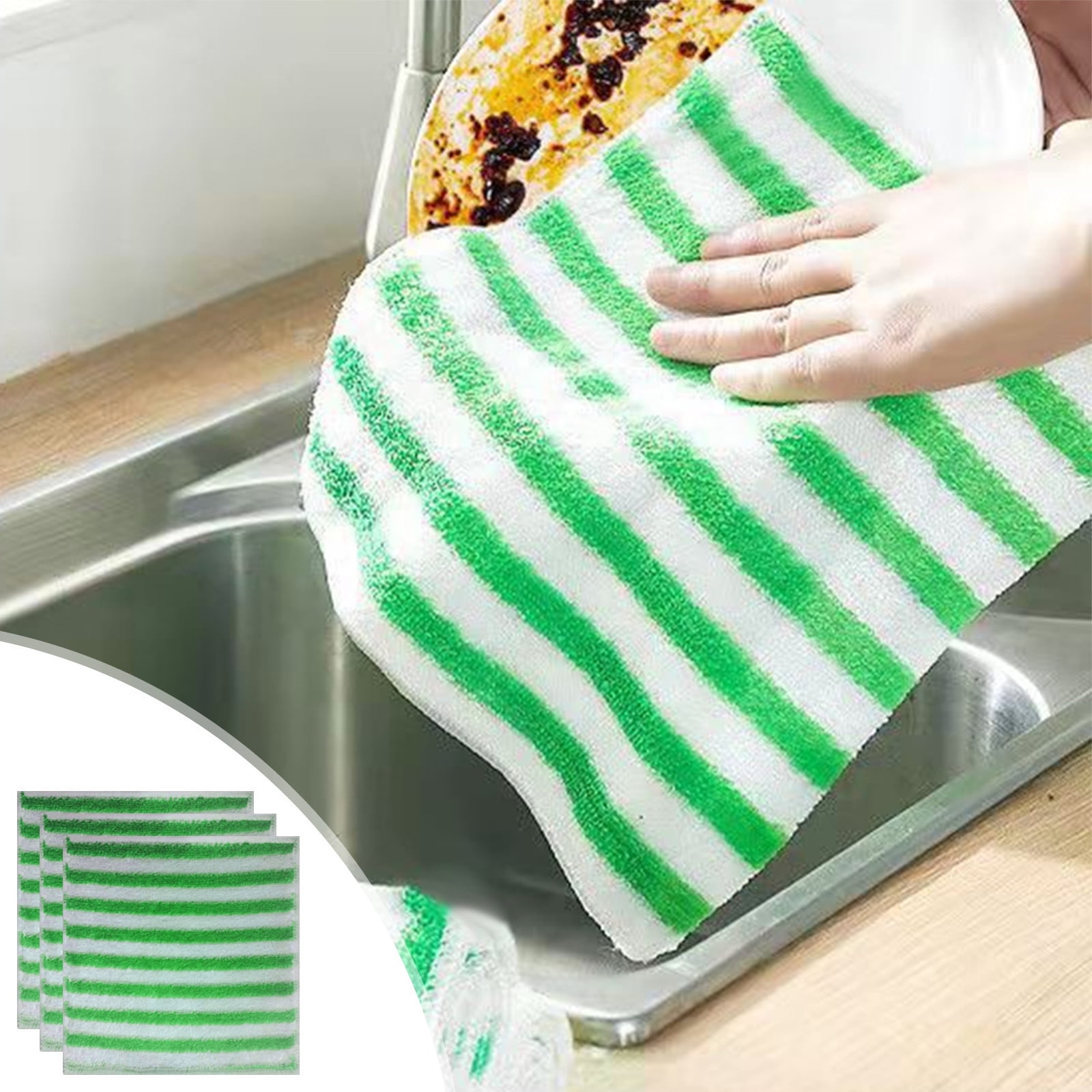 Microfiber Kitchen Dishwashing Cloth Household Absorbent Cleaning Cloth ...