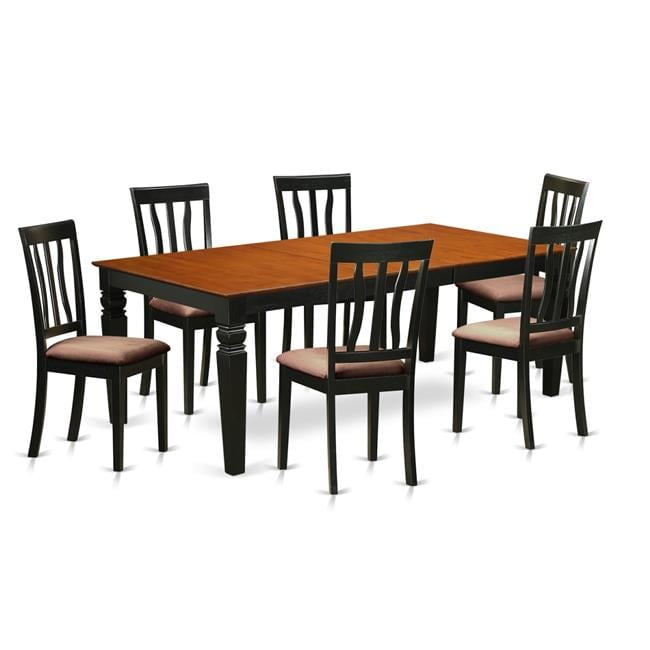 Microfiber Kitchen Table Set with One Logan Dining Table & 6 Chairs ...