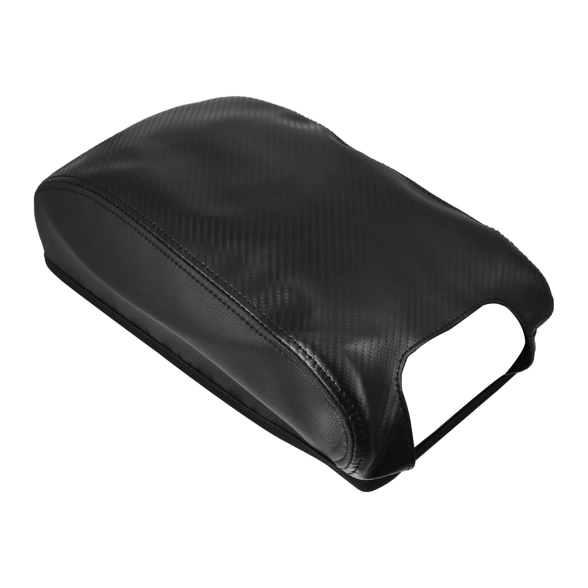 Microfiber Leather Center Console Lid Armrest Cover Carbon Fiber ...